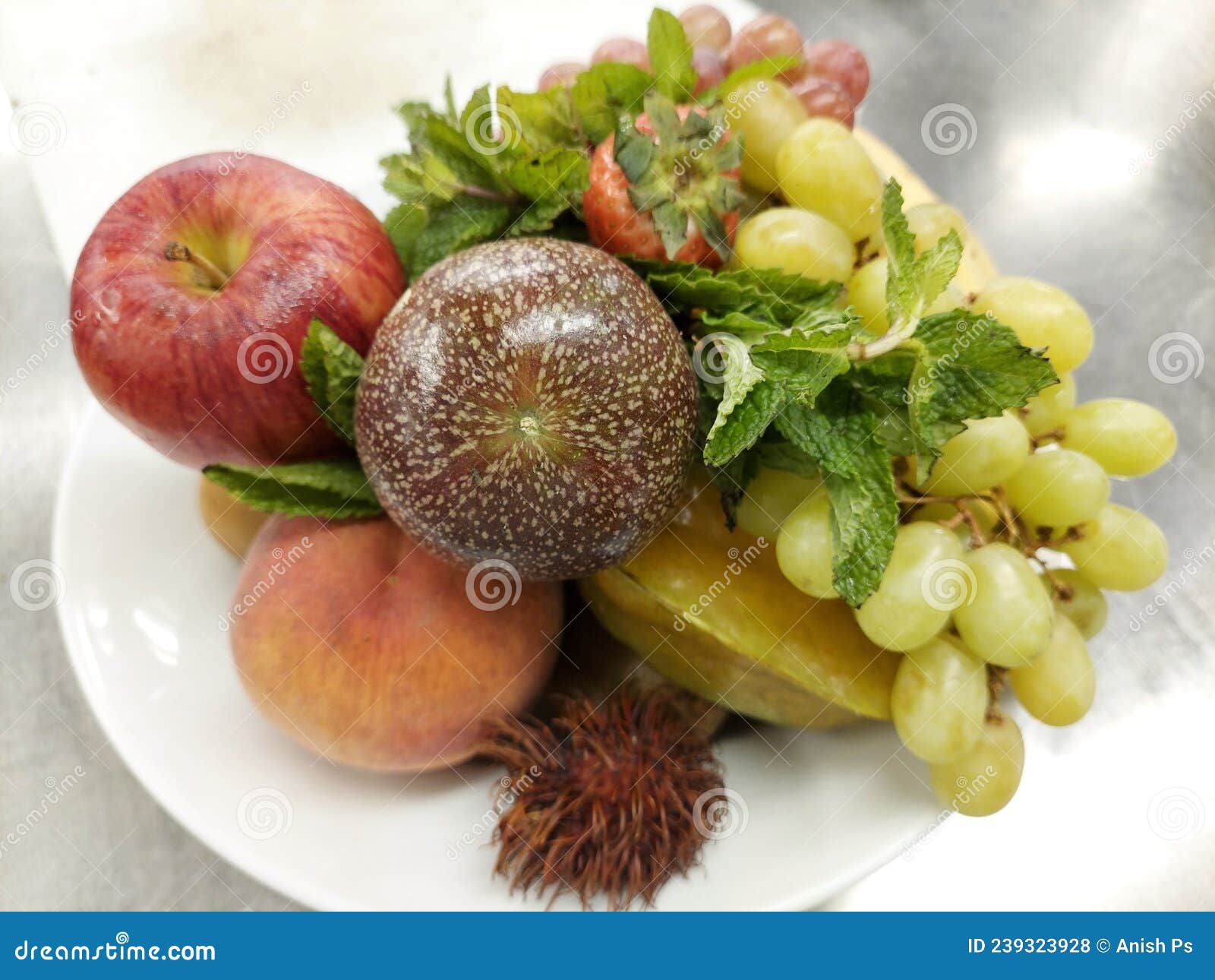 Assorted Whole Fruits in a Platter Stock Photo - Image of food, kiwi ...