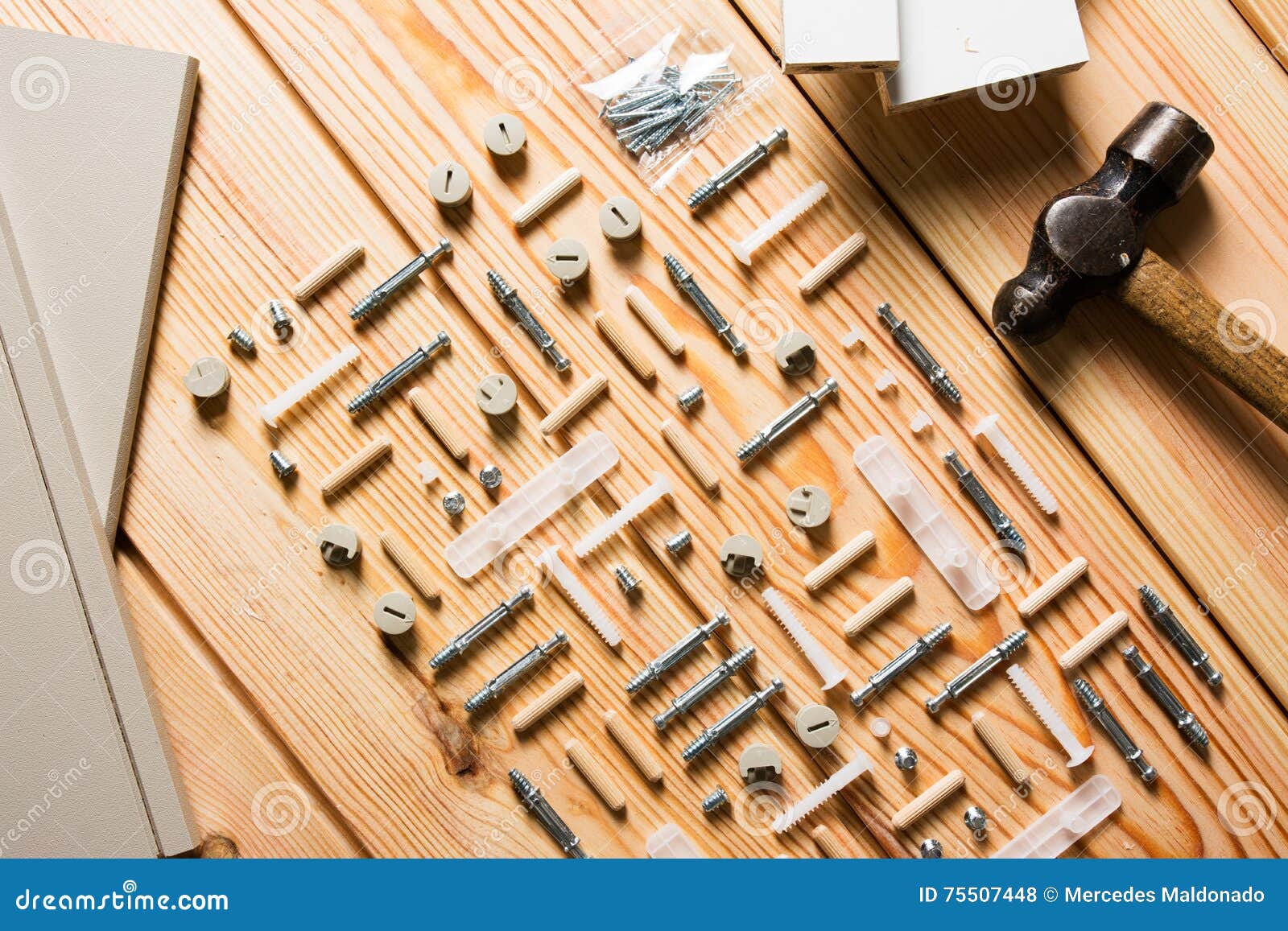 Assorted Woodwork and Carpentry or Construction Tools, Pine Wood Stock ...