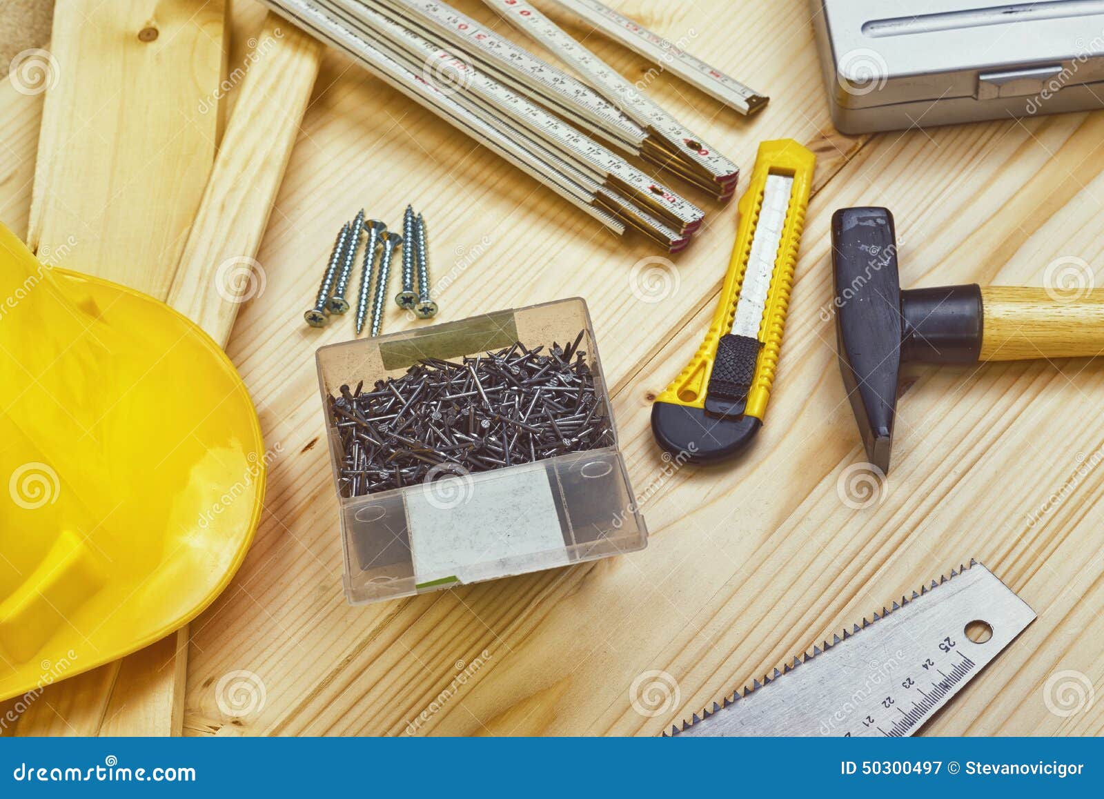 Assorted Woodwork and Carpentry or Construction Tools Stock Image ...