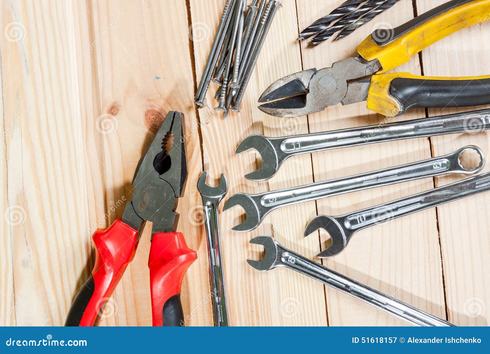 Assorted work tools stock image. Image of construction - 51618157