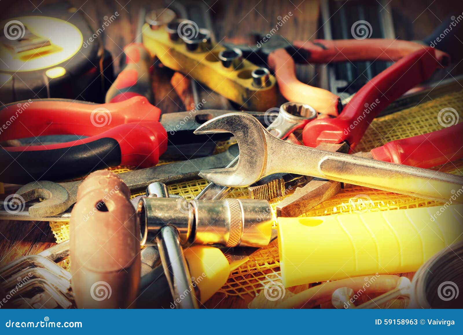 Assorted work tools stock image. Image of build, carpenter - 59158963