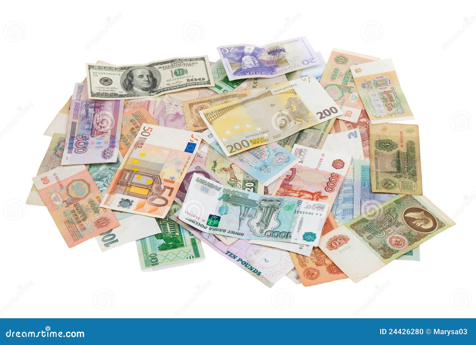 Assorted world banknotes stock photo. Image of collages - 24426280