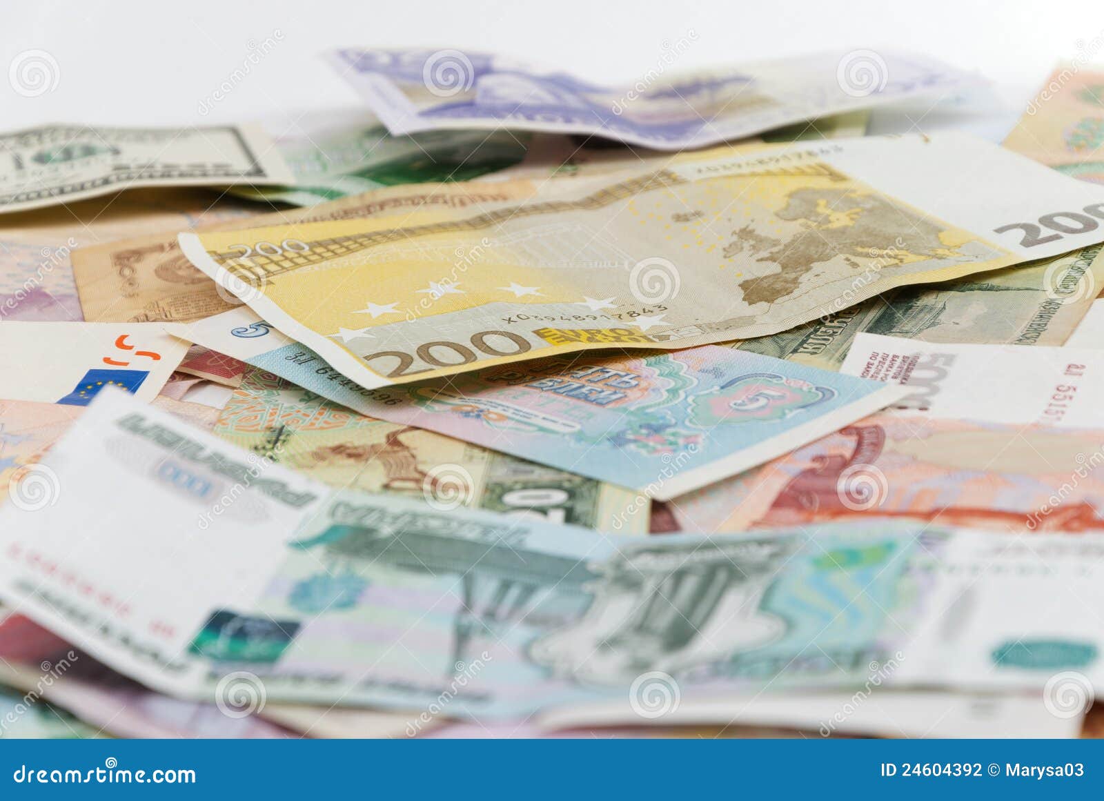 Assorted world banknotes stock photo. Image of cash, mixture - 24604392