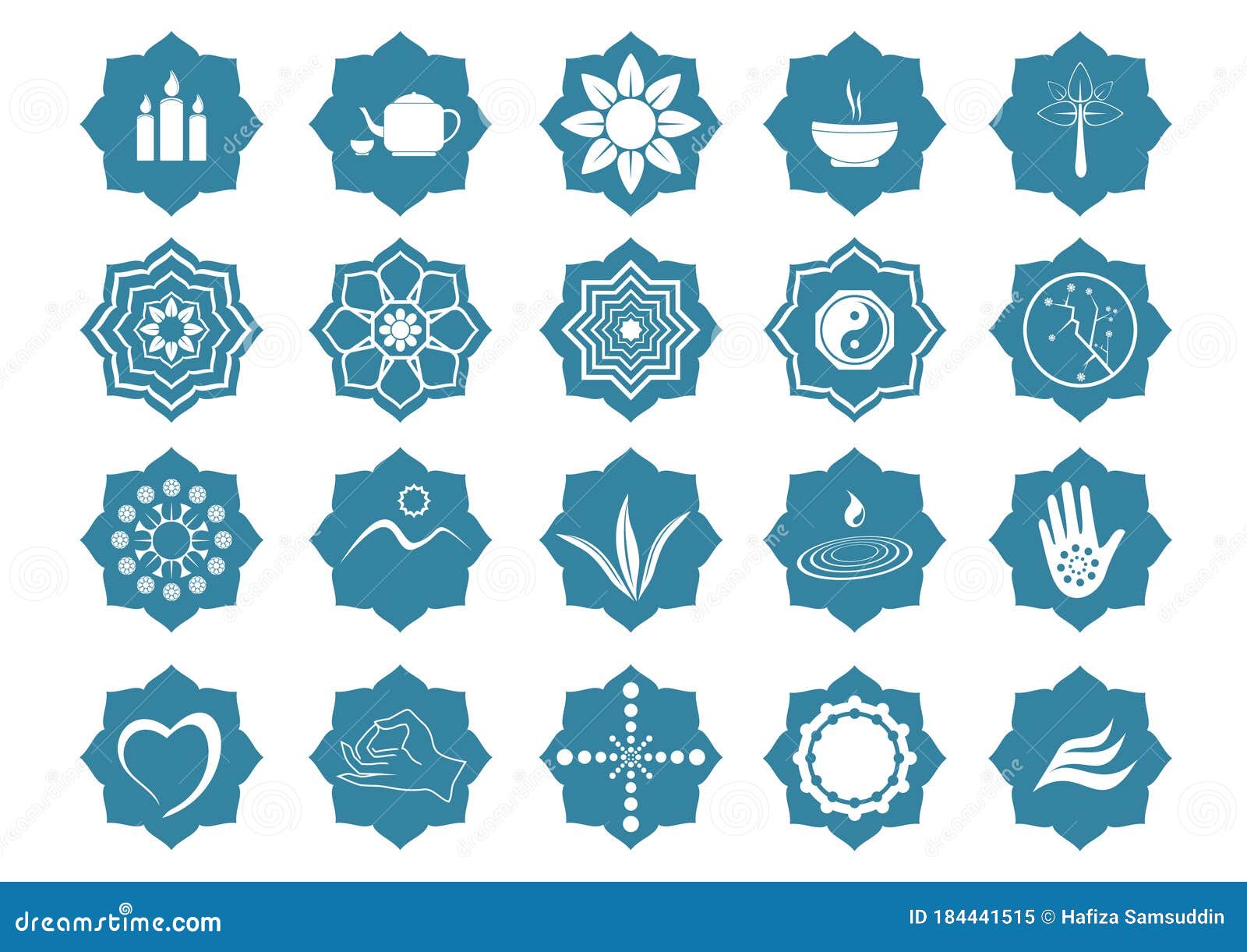 Assorted Yoga and Zen Icon Set. Vector Illustration Decorative ...