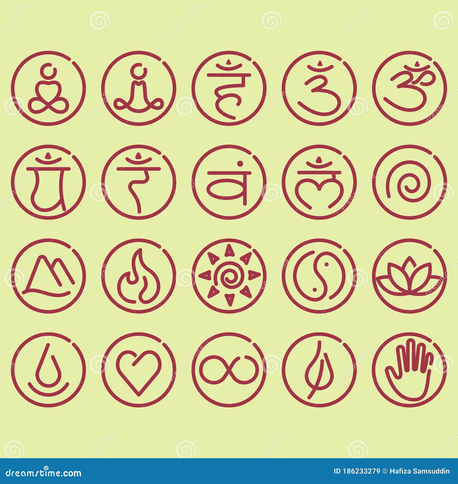 Assorted Yoga and Zen Set. Vector Illustration Decorative Design Stock ...