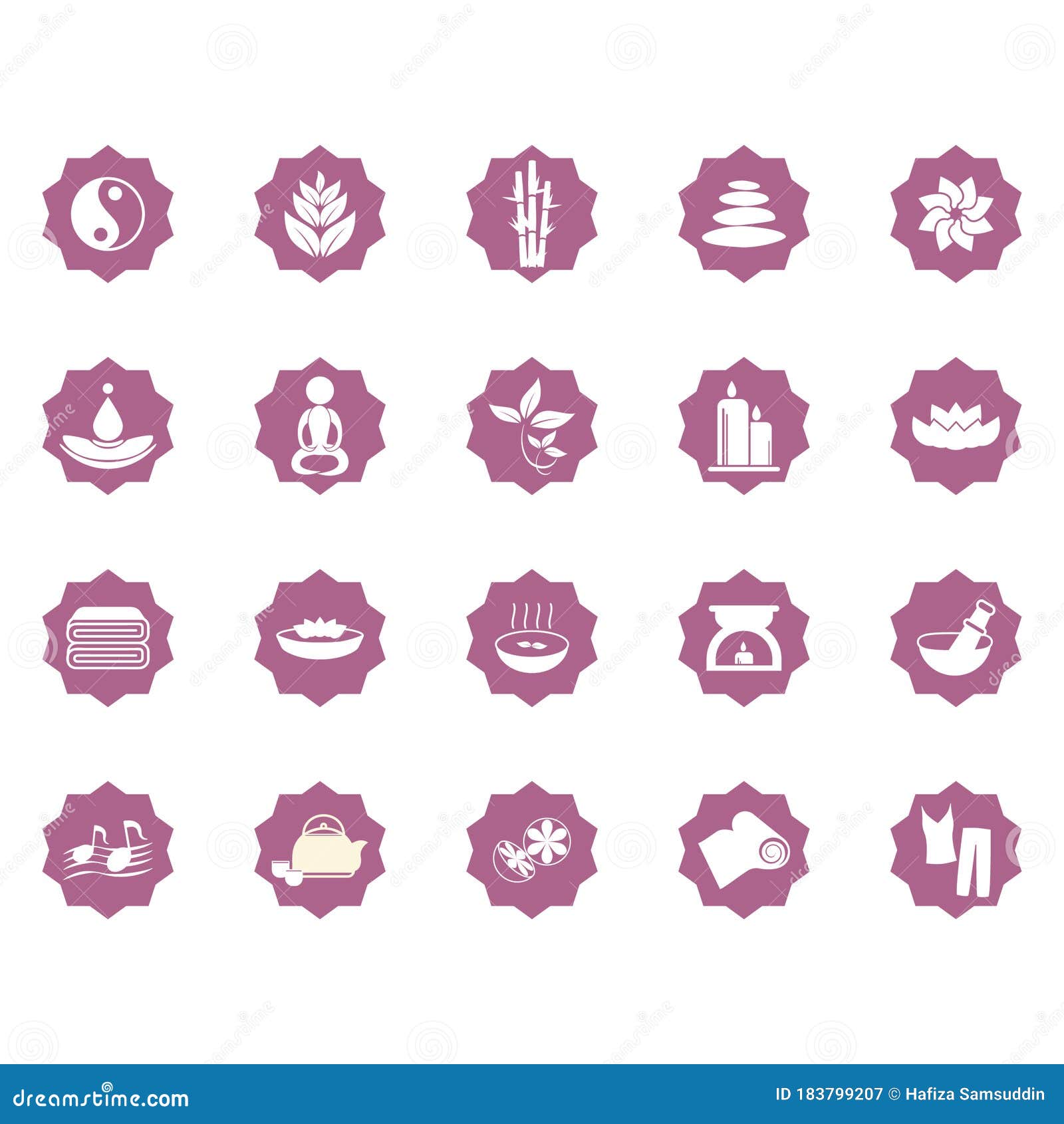 Assorted Zen Icon Set. Vector Illustration Decorative Background Design ...