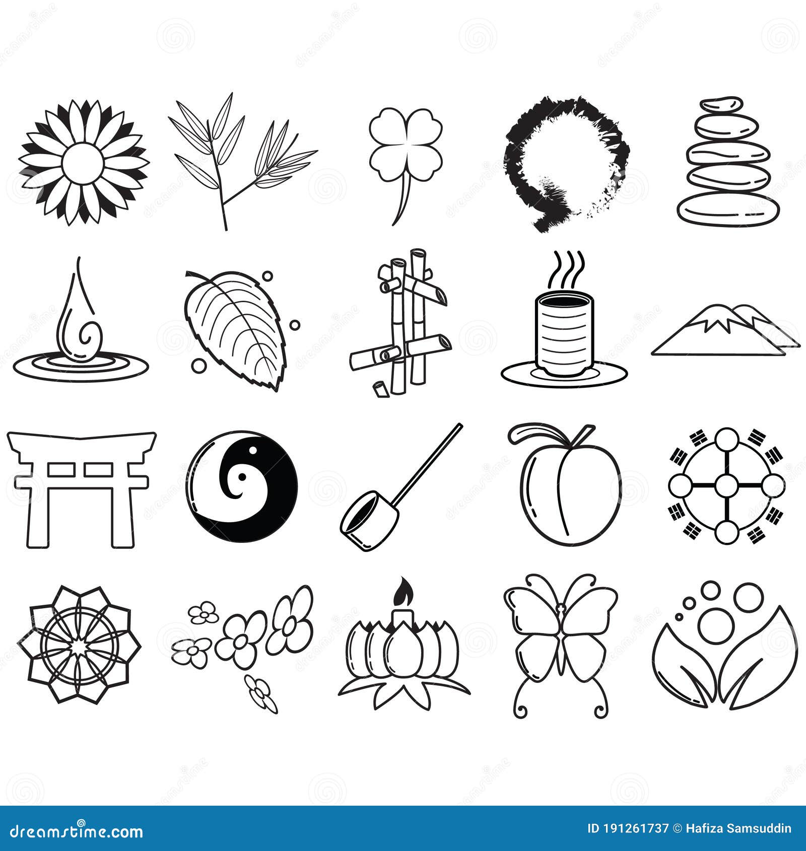 Assorted Zen Icon Set. Vector Illustration Decorative Design Stock ...