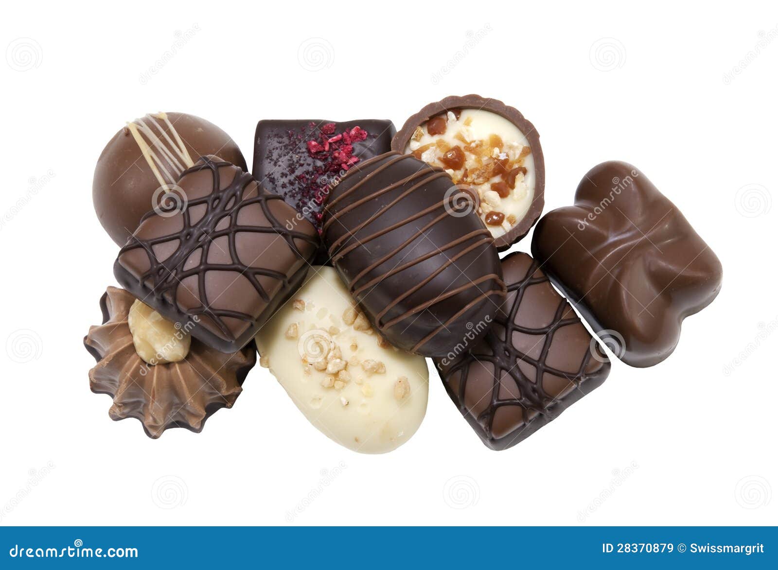 Assortiment Van Heerlijke Pralines Stock Afbeelding - Image of snoep ...