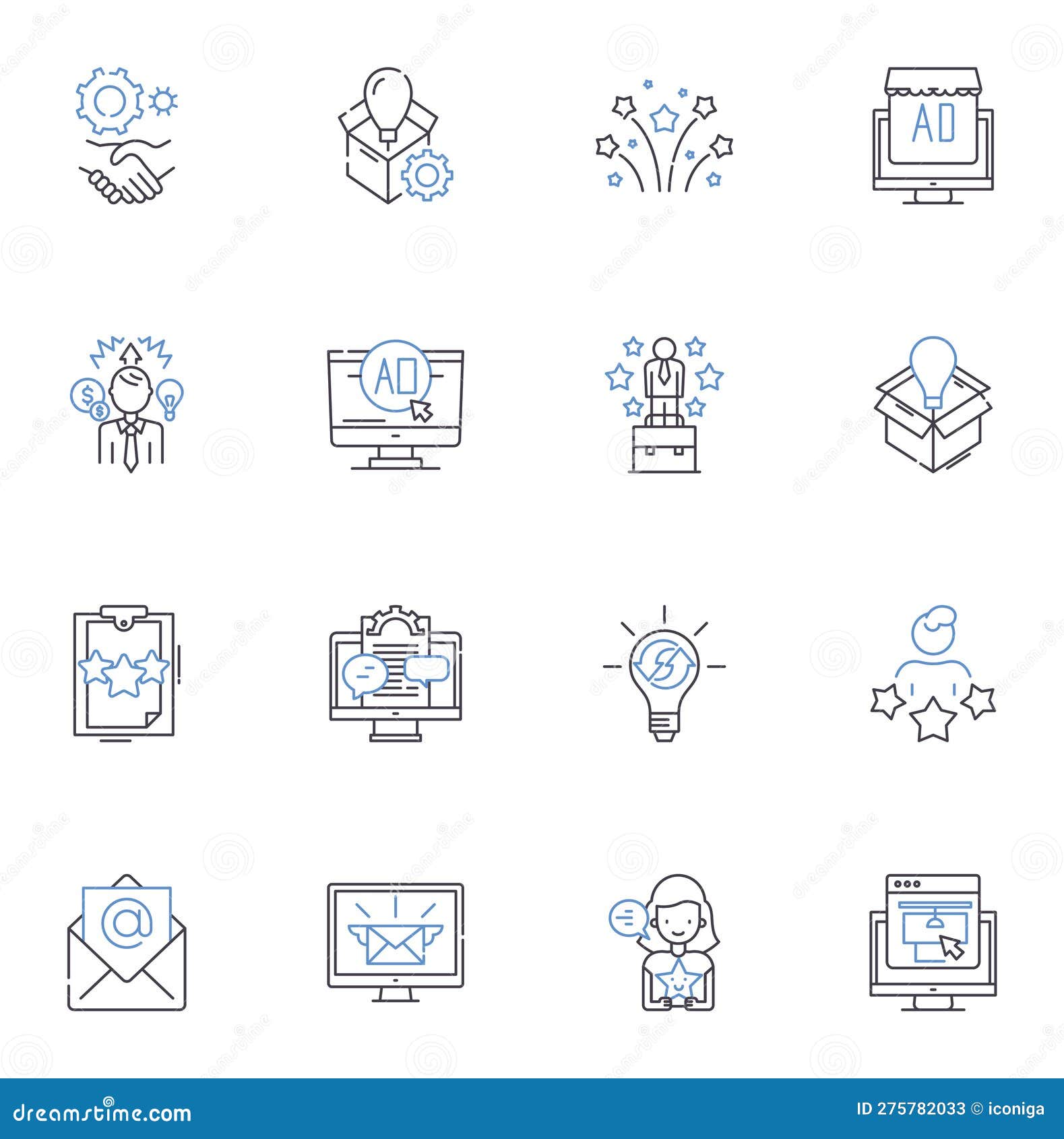 Assorting Line Icons Collection Sorting Organizing Classifying Grouping Arranging