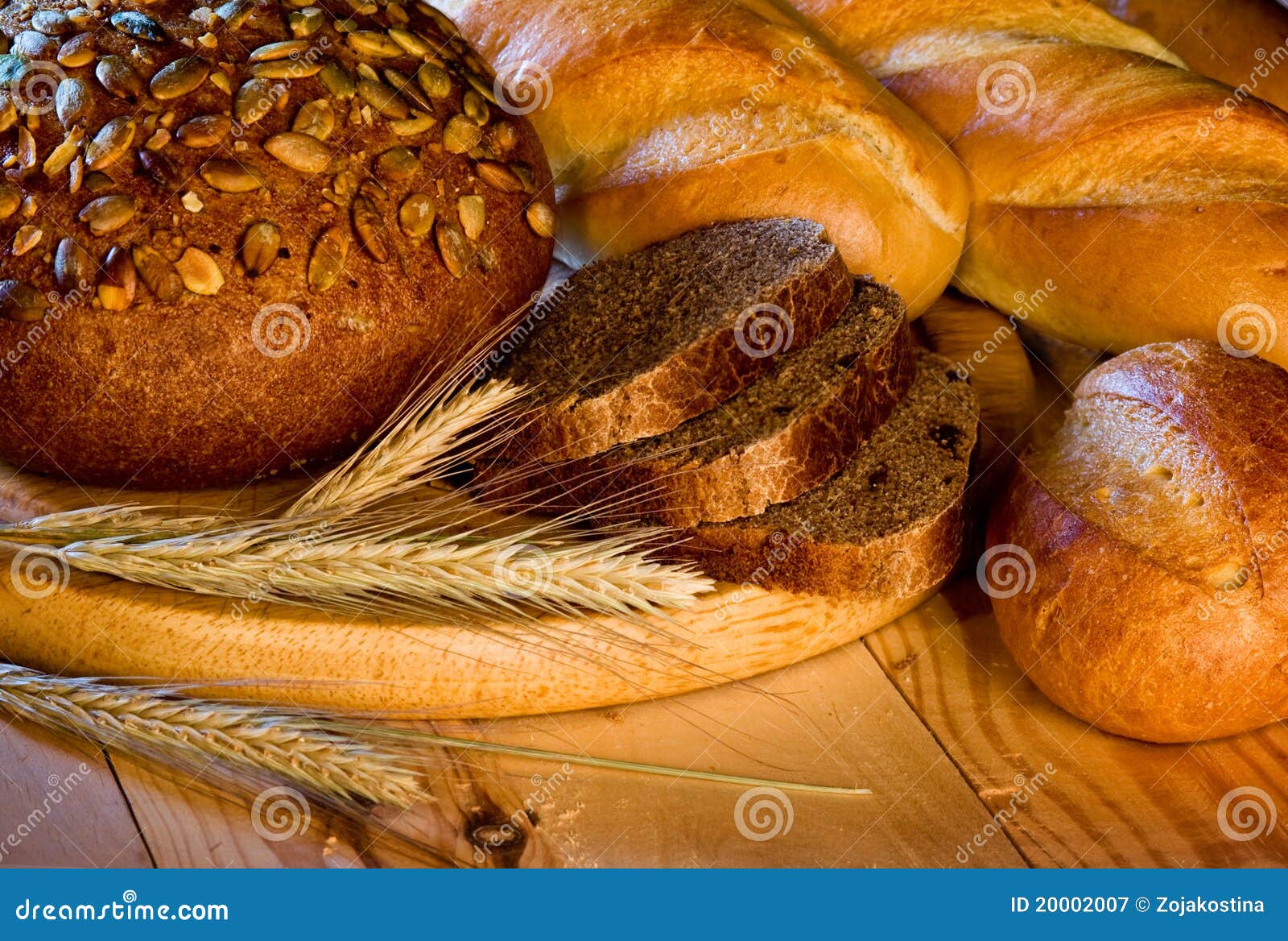 Assortment of baked bread stock image. Image of breakfast - 20002007