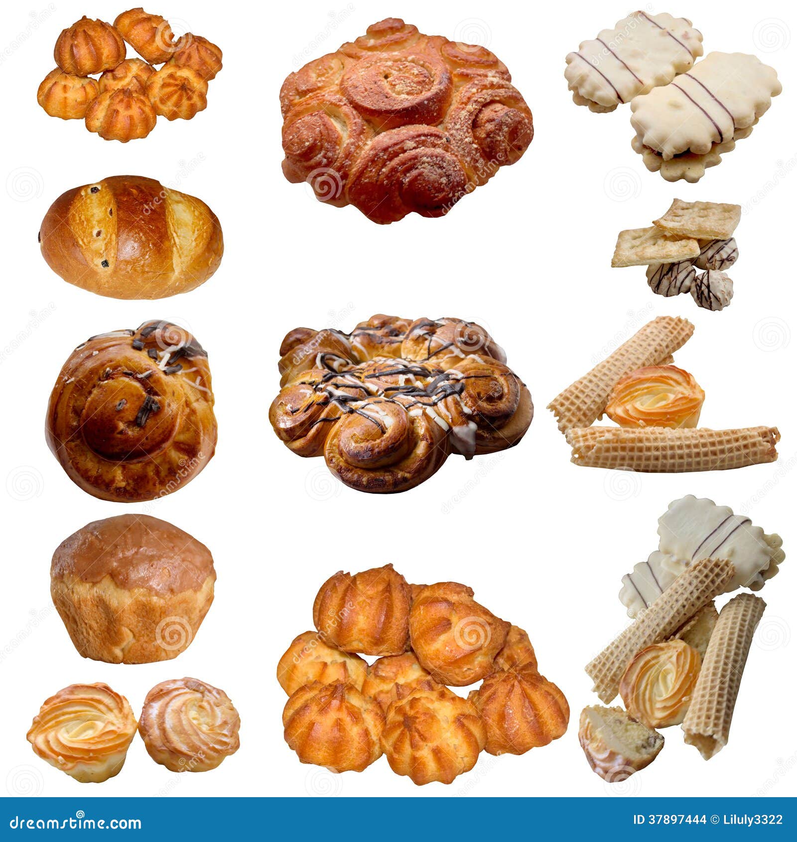 Assortment of baked bread. stock photo. Image of round - 37897444