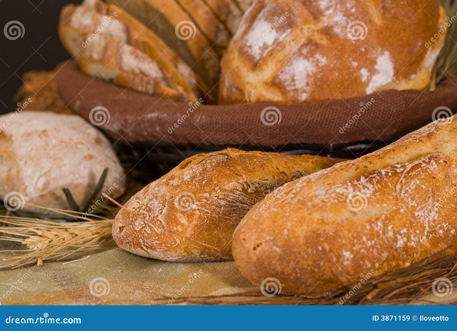 Assortment of baked bread stock image. Image of drink - 3871159