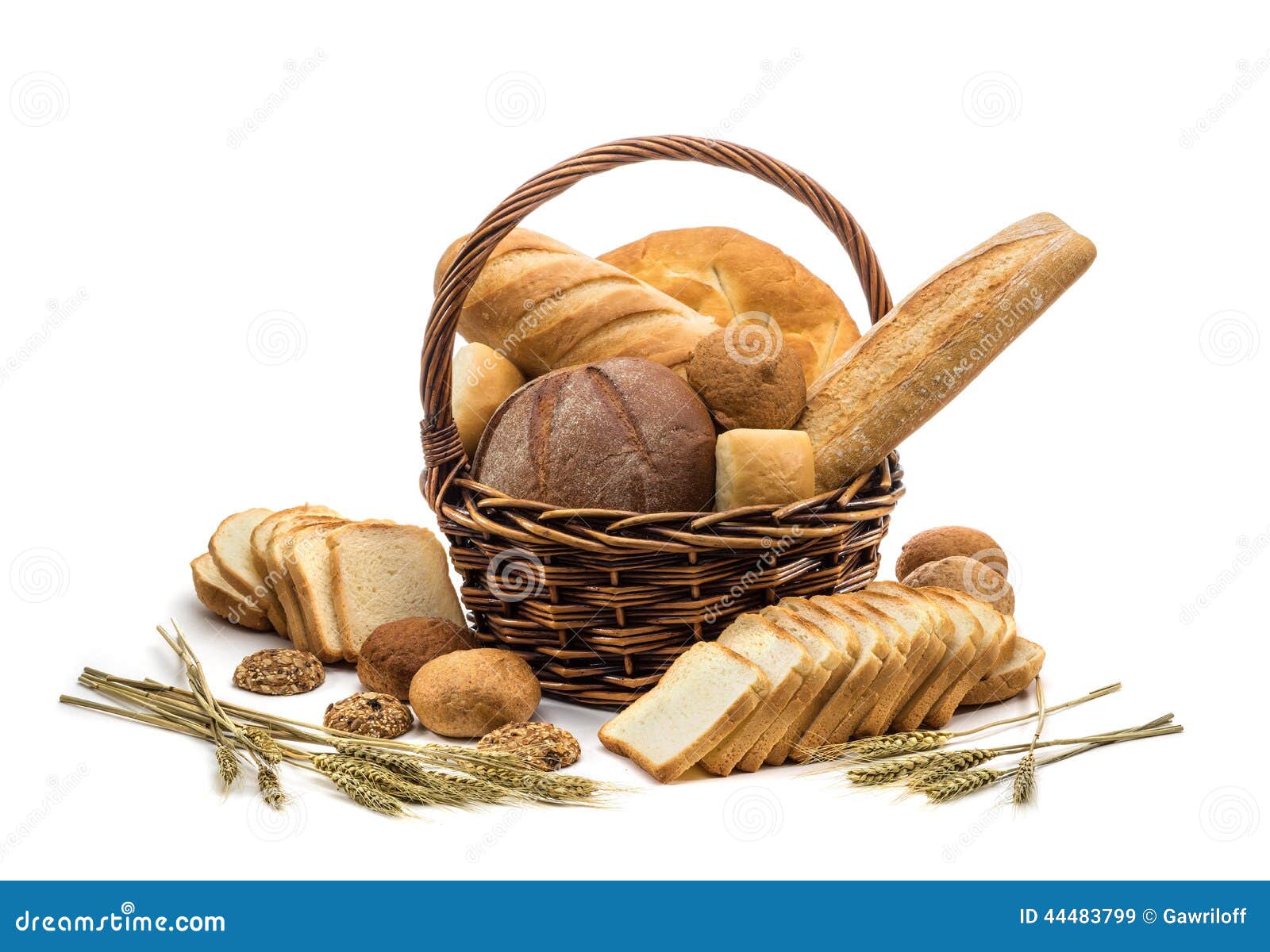 Assortment of Baked Bread in Basket Stock Image - Image of foodstuff ...