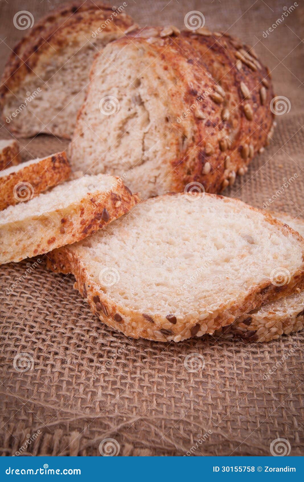 Assortment of Baked Bread on Wood Table Stock Photo - Image of bakery ...