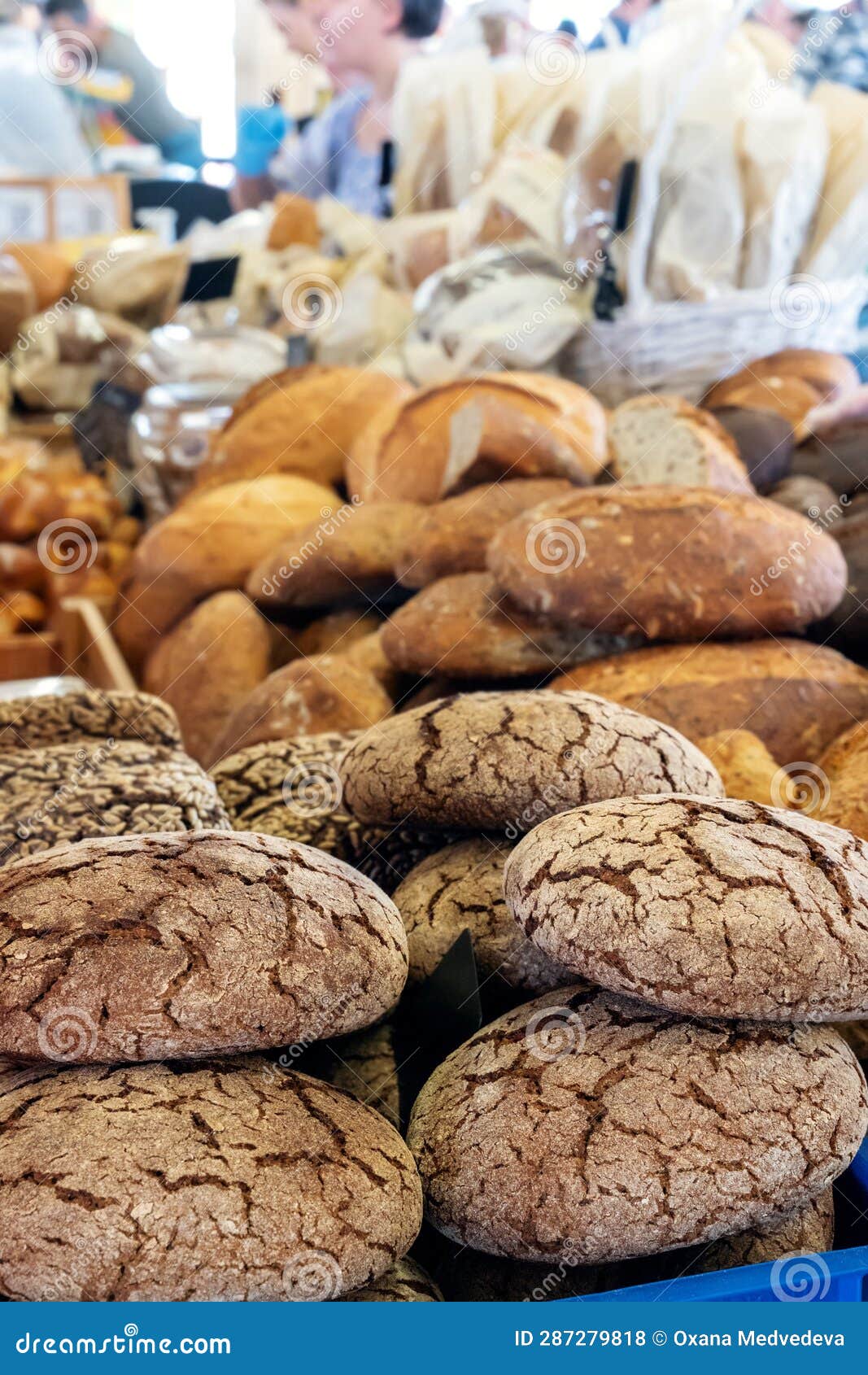 Assortment of Bakery Products. Different Types of Bread on Display at a ...