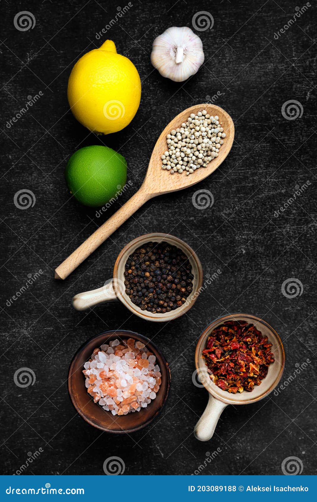 Assortment of Basic Spice for Fish. Stock Photo - Image of cuisine ...