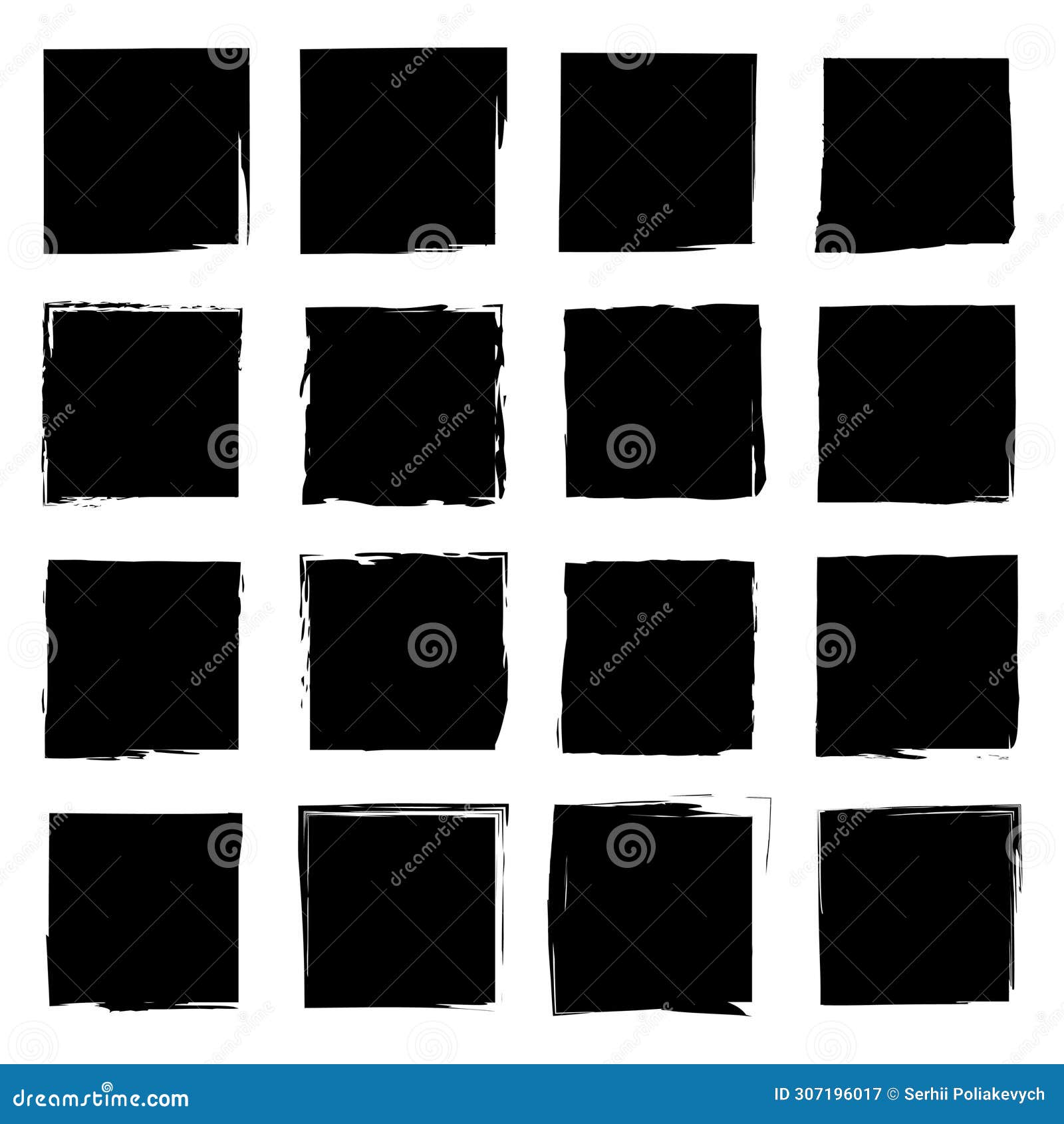 Assortment of Black Square Rectangles on Plain White Background Stock ...