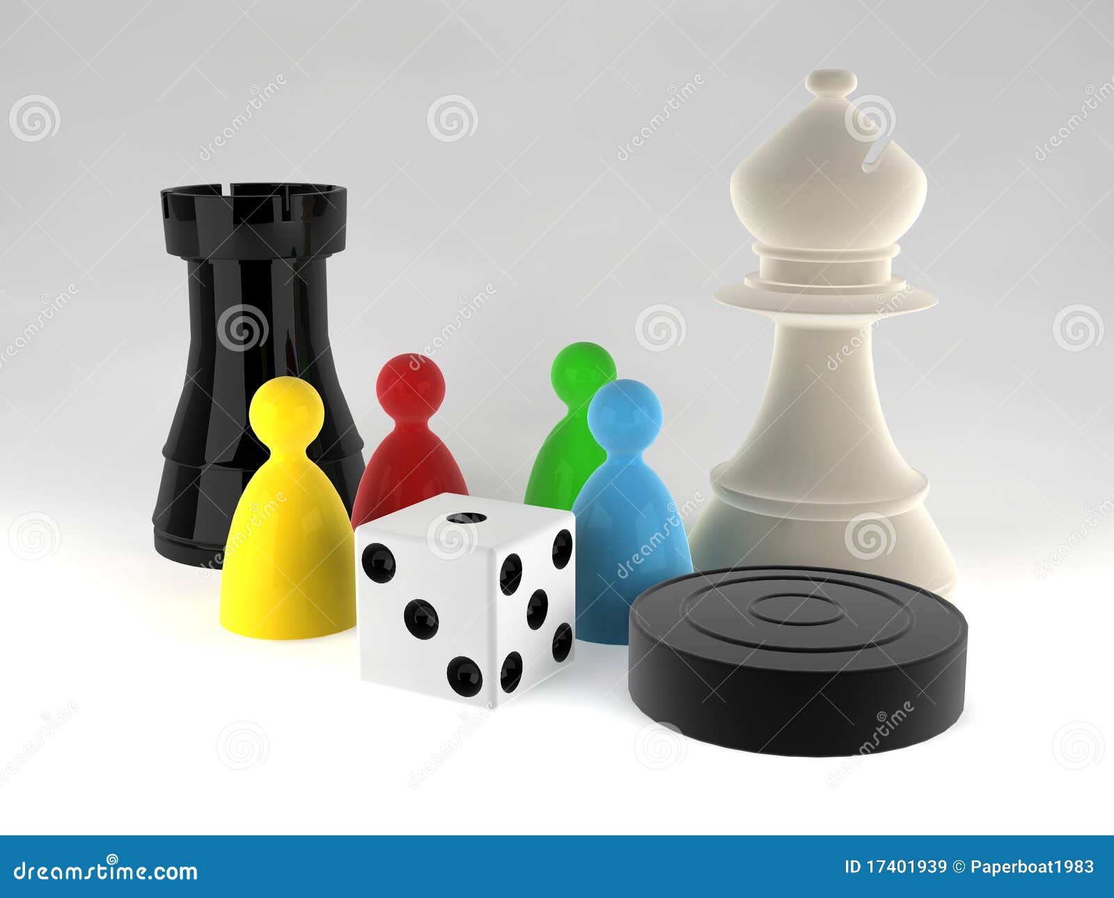 An Assortment of Boardgame Pieces Stock Illustration - Illustration of ...