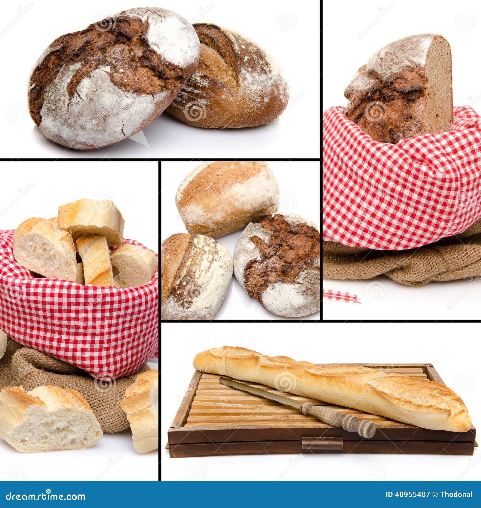 Assortment of Bread Collage Stock Image - Image of loaf, organic: 40955407