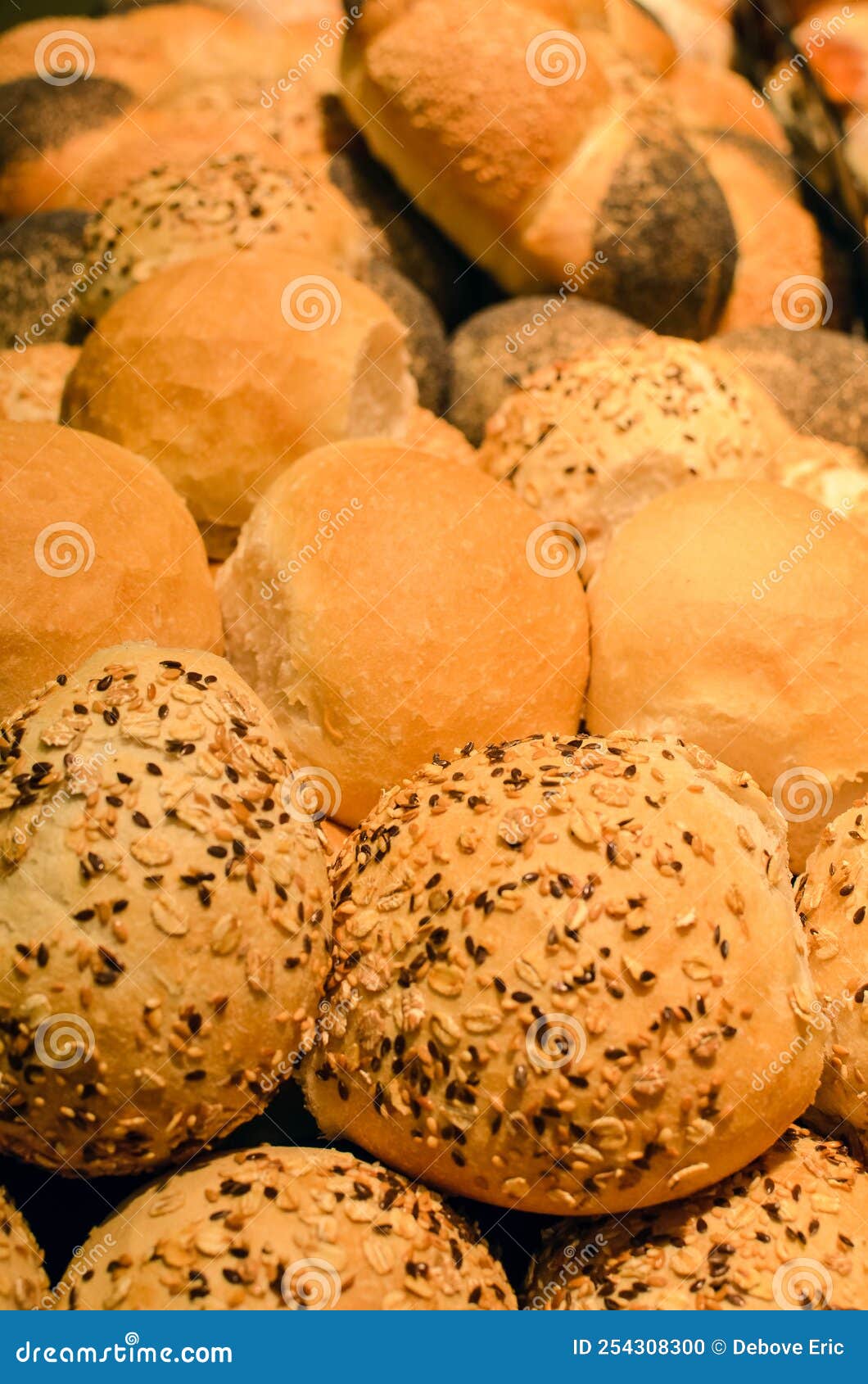 Assortment of Breads Close-up at the Bakery Stock Photo - Image of ...