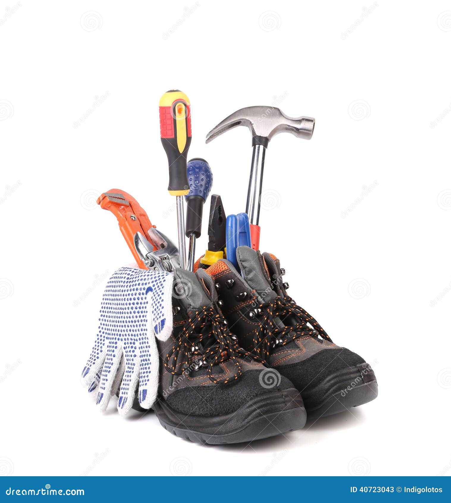 Assortment of Building Accessories. Stock Image - Image of black ...