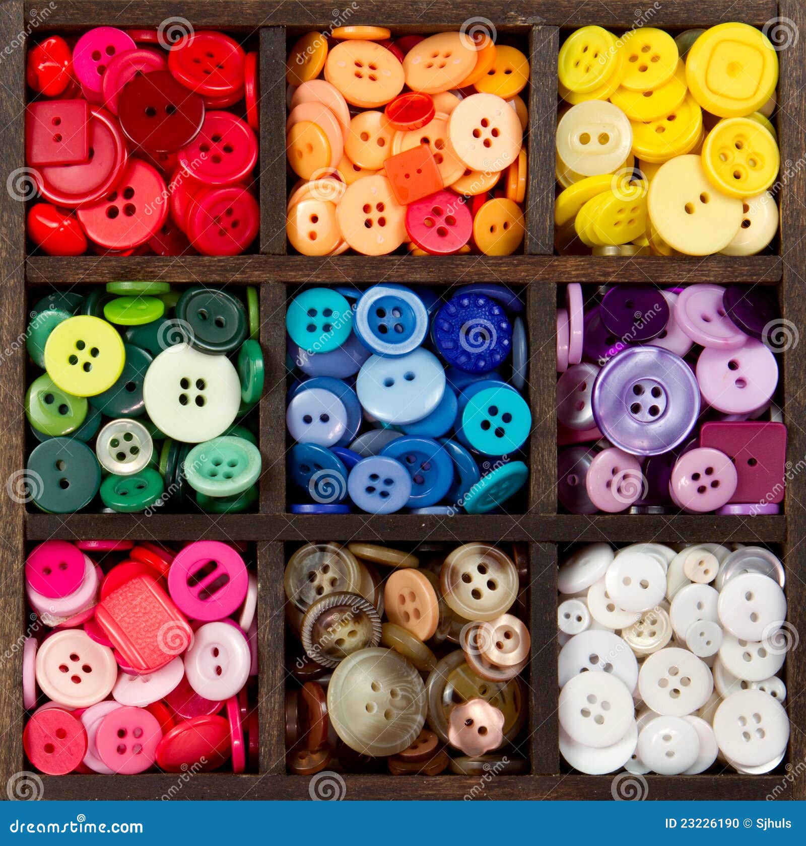 An Assortment of Buttons Arranged by Color Stock Photo - Image of ...
