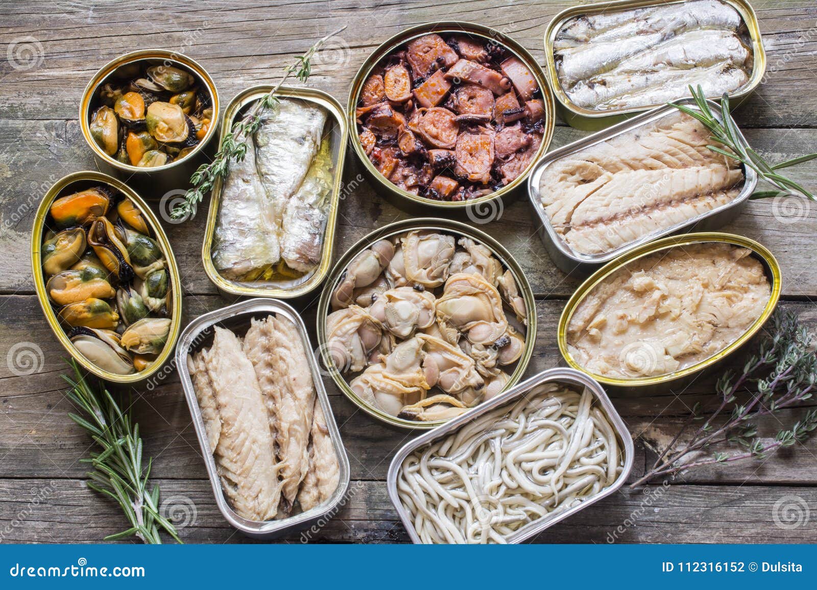 Assortment of Cans of Canned Stock Photo - Image of container, gourmet ...