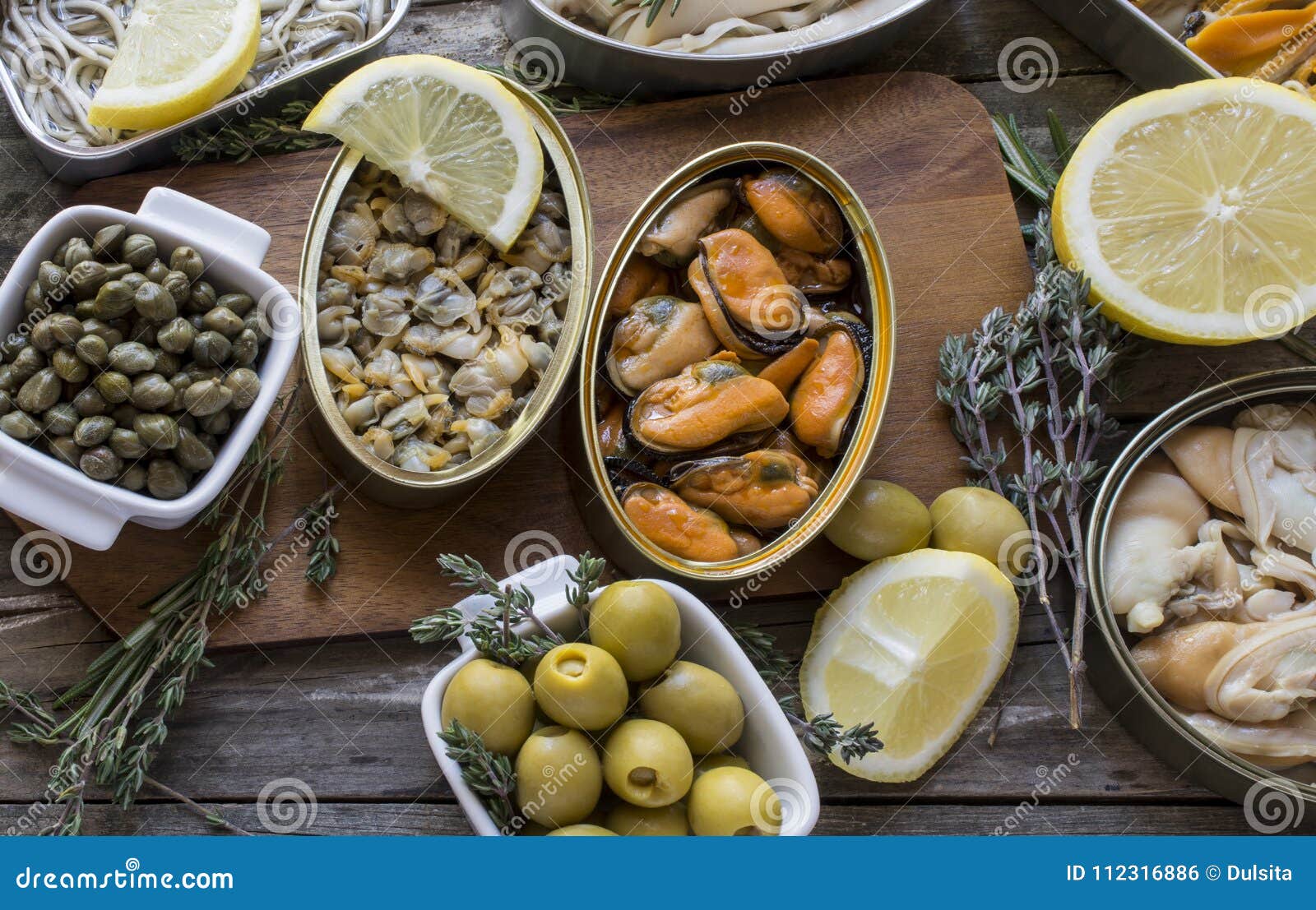 Assortment of Cans of Canned Stock Photo - Image of prepared, gourmet ...