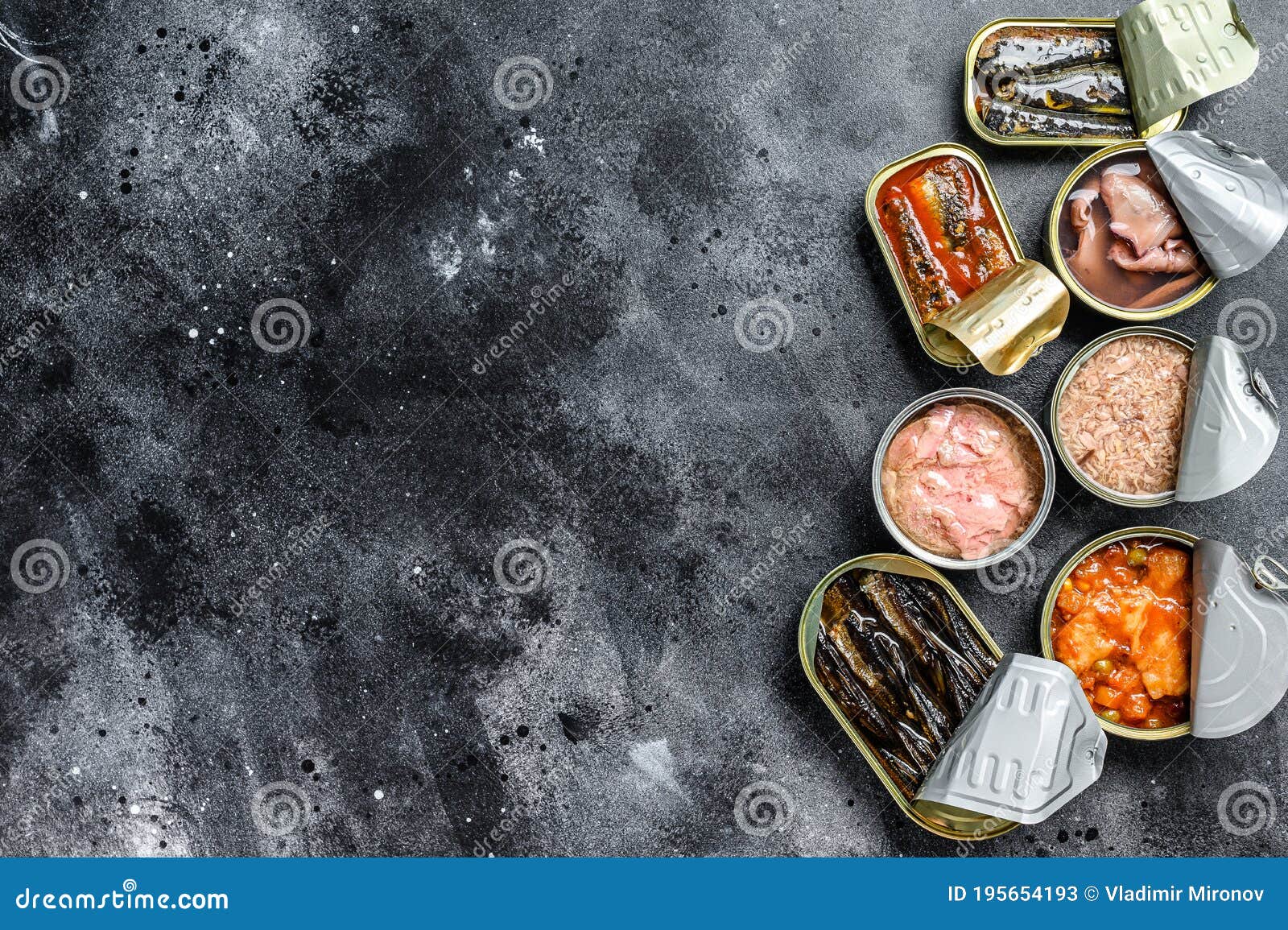 Assortment of Cans, Canned with Different Types of Fish and Seafood ...