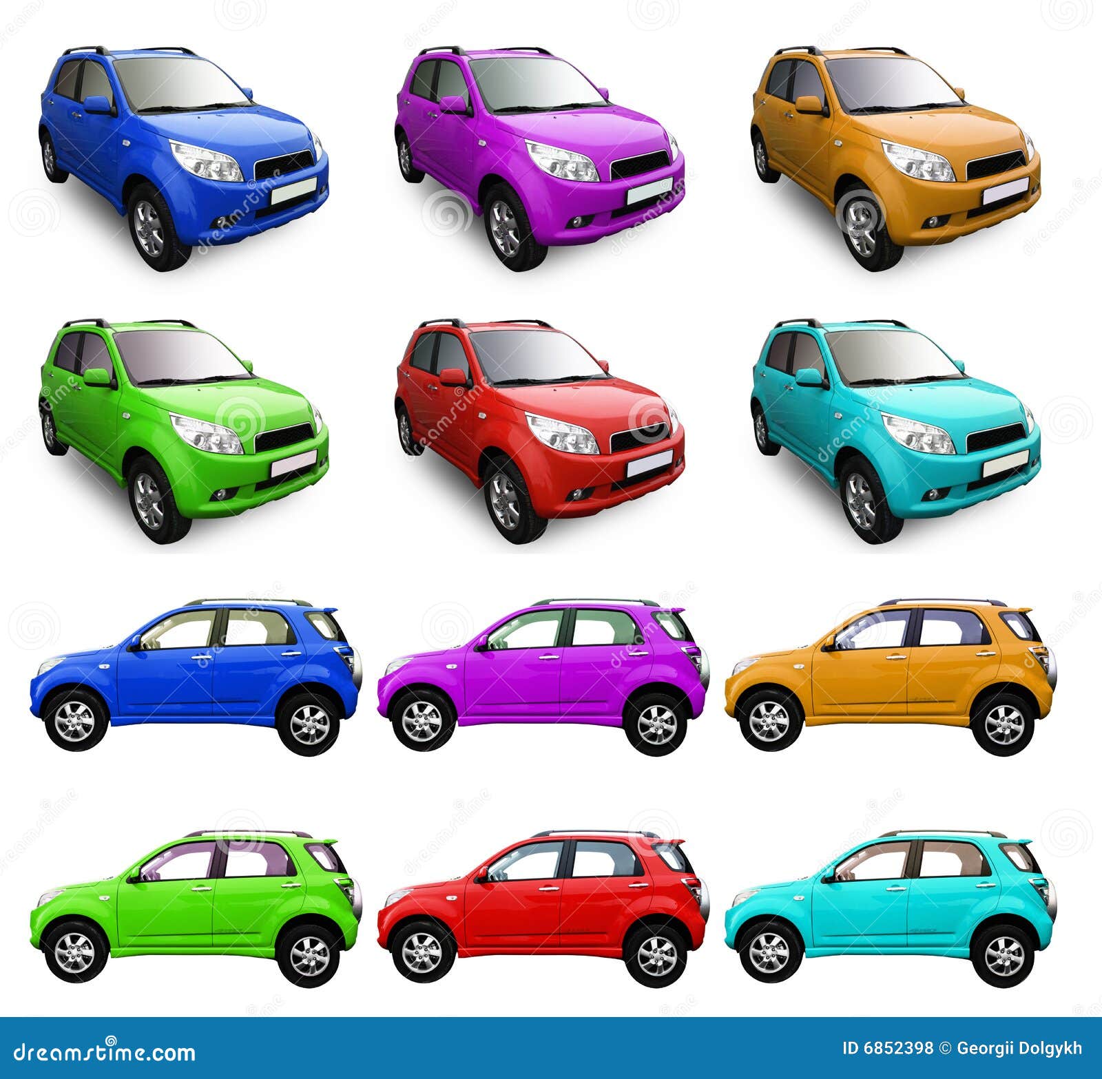 Assortment of Cars in Different Color Stock Photo - Image of private ...