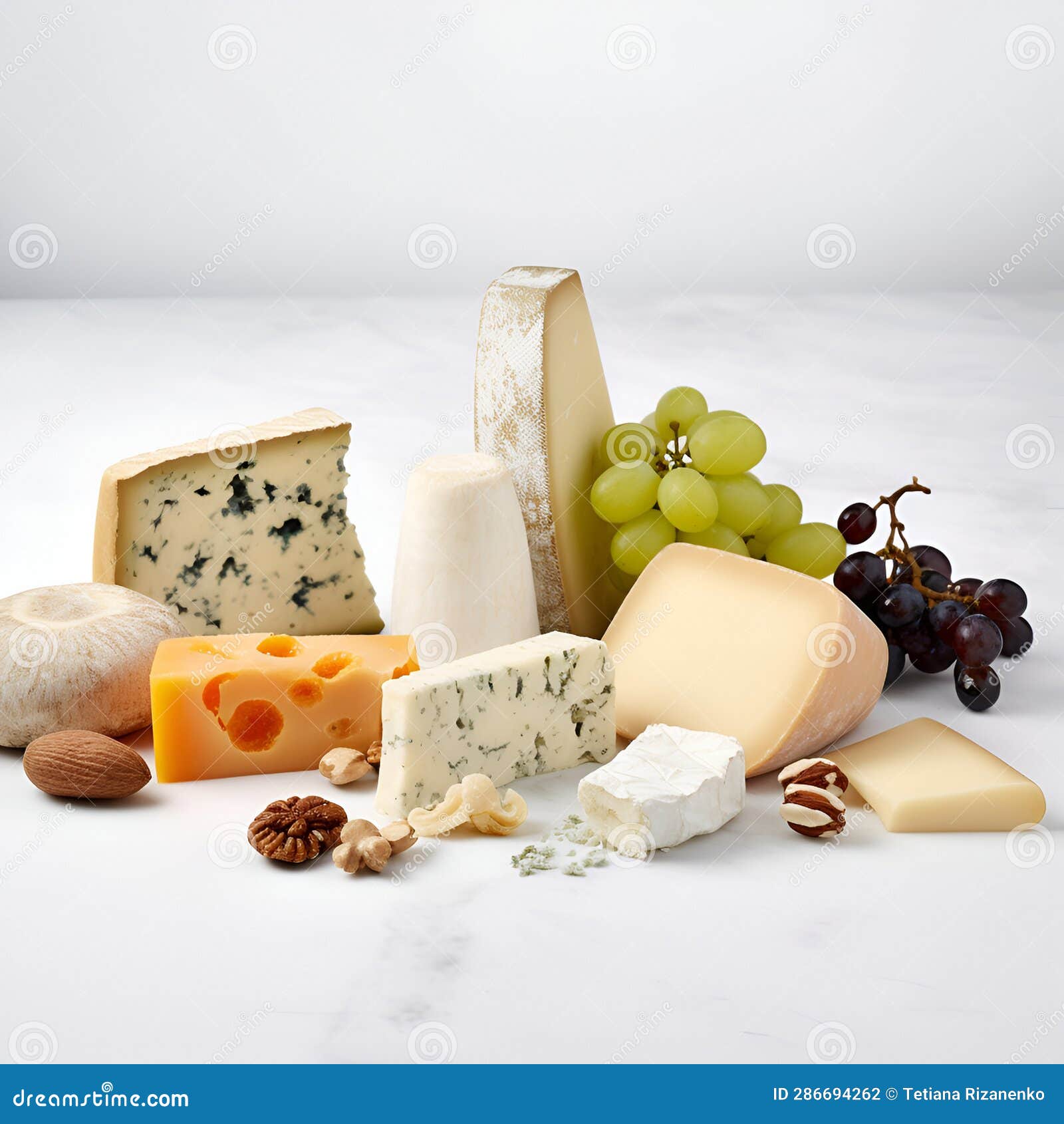 Assortment of Cheeses. Various Types of Cheese Stock Illustration ...