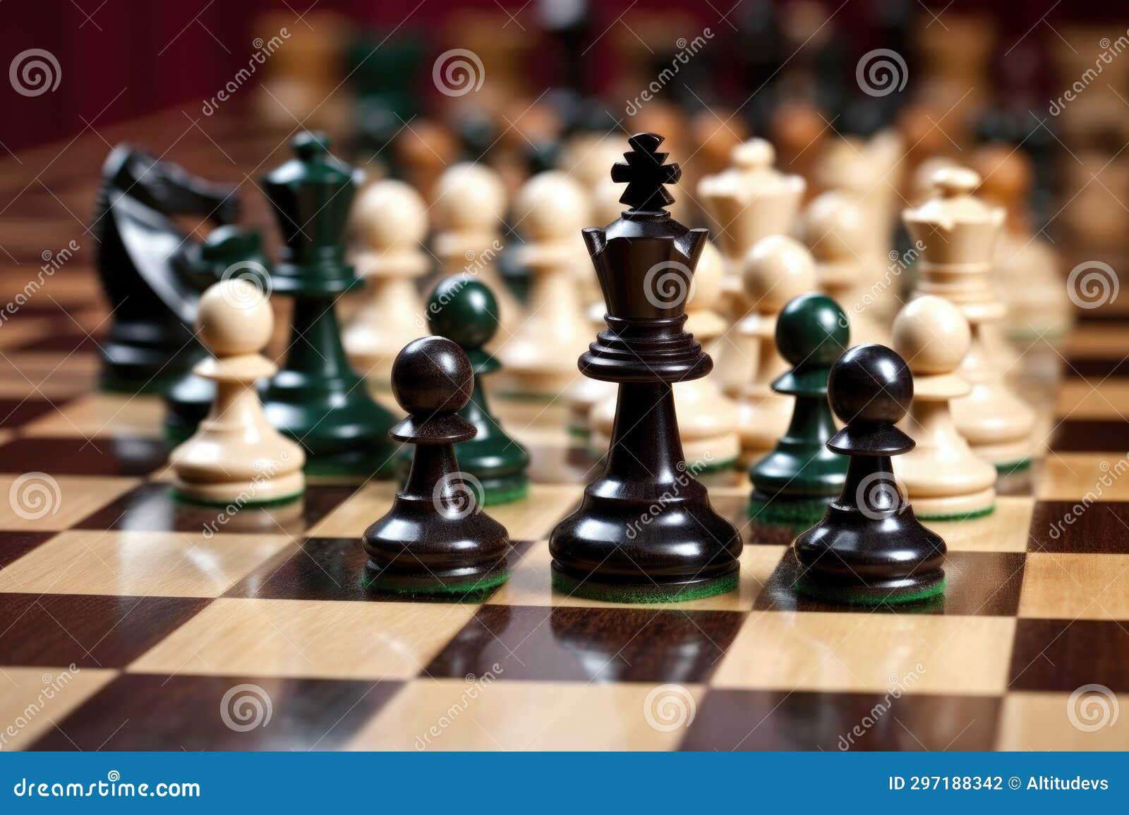 An Assortment of Chess Pieces Scattered on a Chessboard Stock Photo ...
