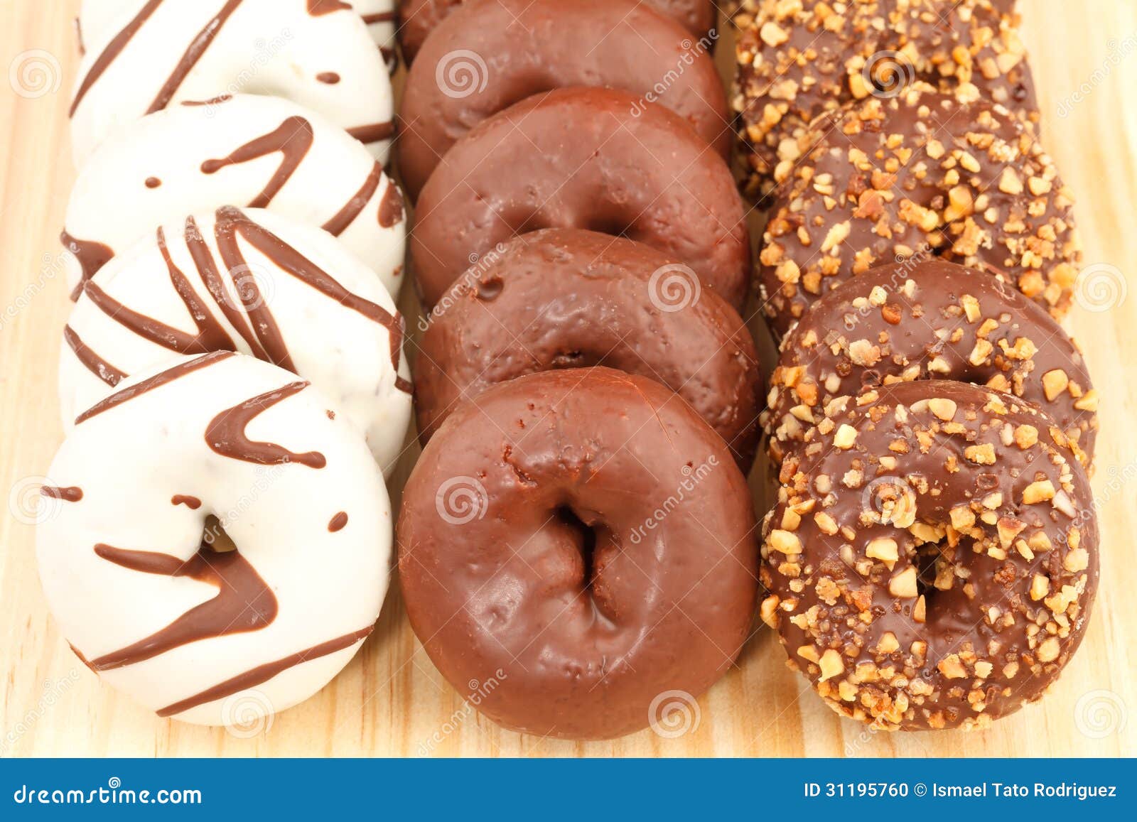 Assortment of Chocolate Donuts Stock Photo - Image of sweets, doughnut ...