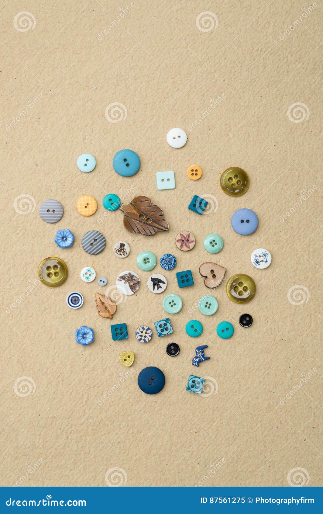 Assortment of Clothing Buttons of Various Shapes and Sizes Stock Image ...