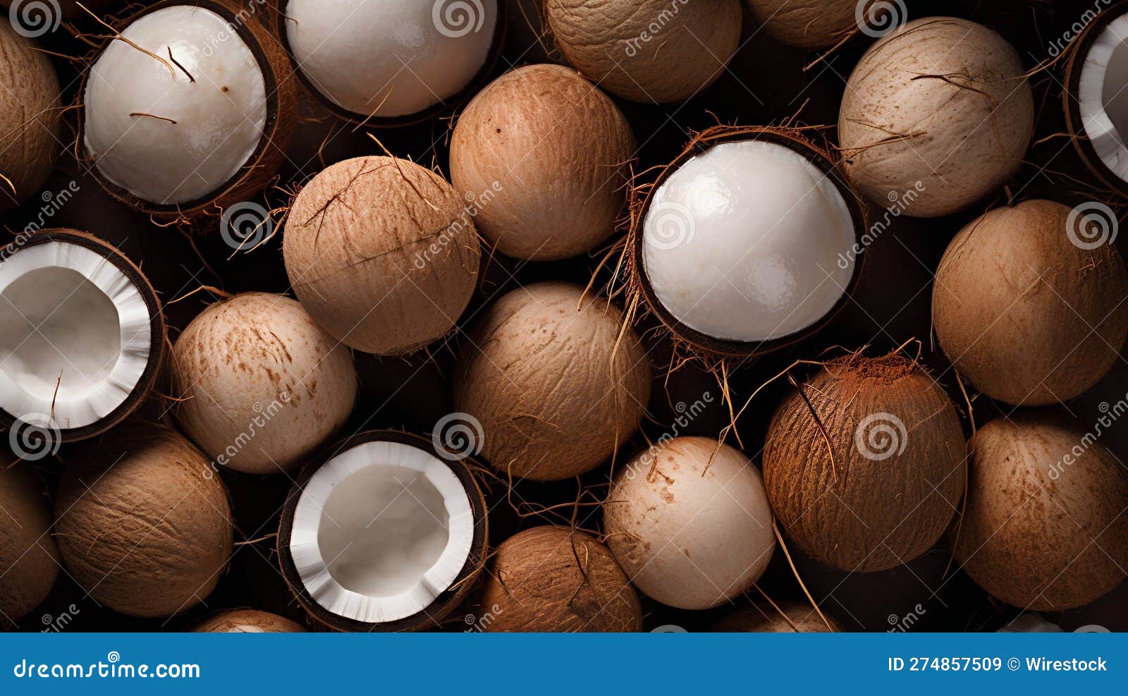 Assortment of Coconuts Arranged Together in a Group. Stock Image ...