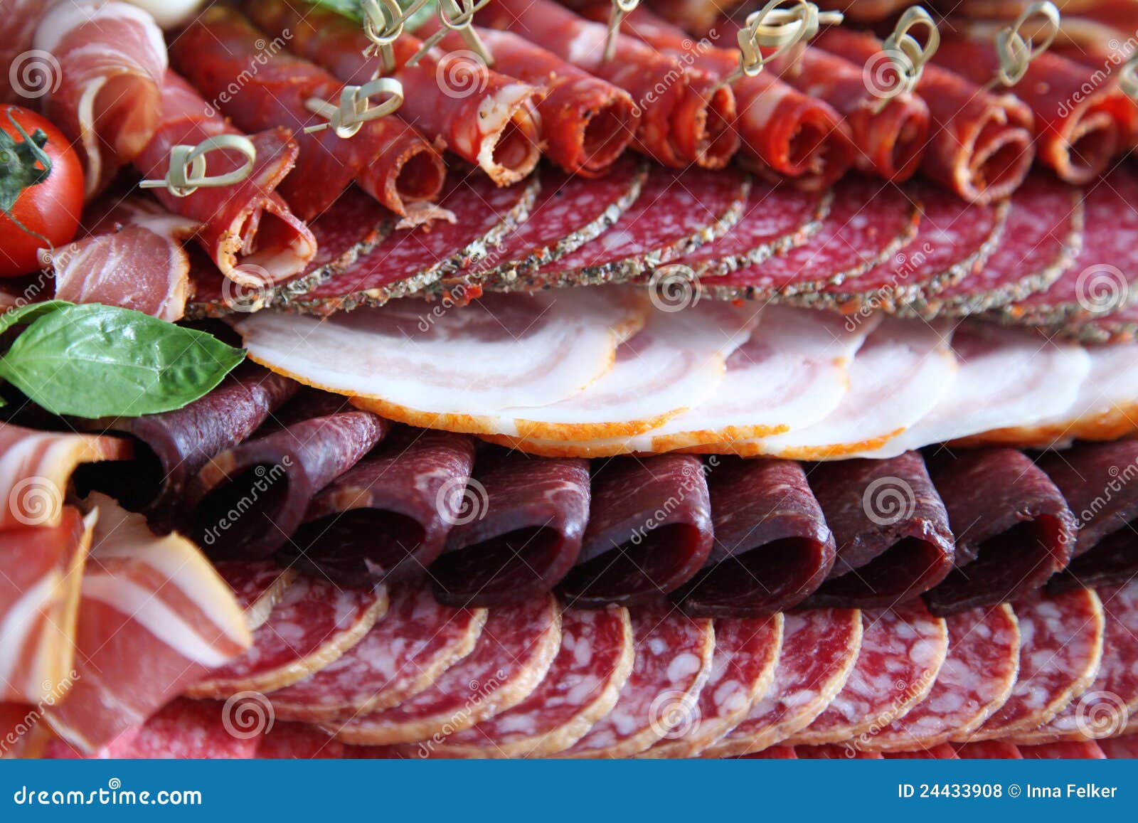 Assortment of Cold Meat and Salami Stock Photo - Image of focus, dish ...