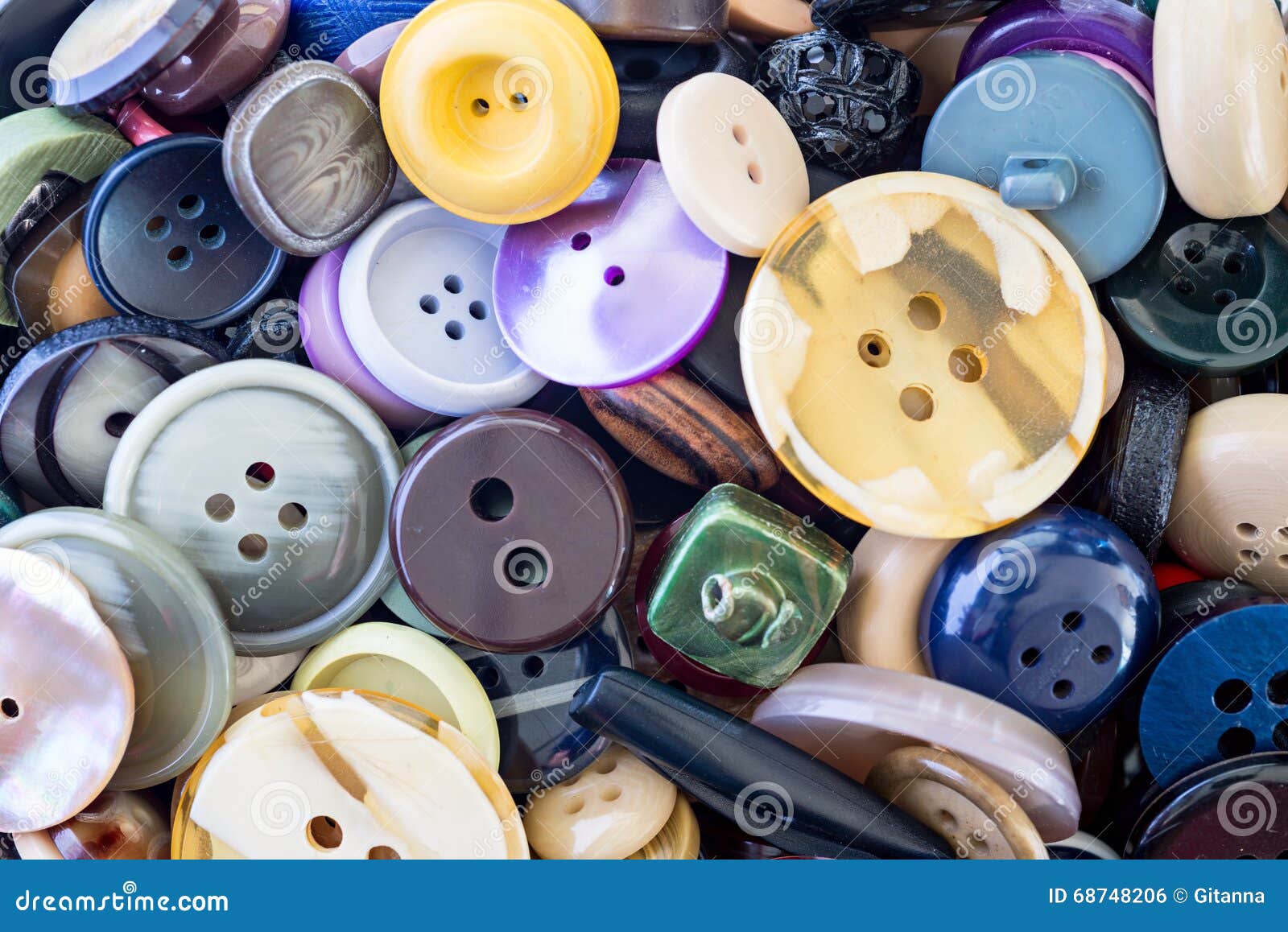 Assortment of Colored Buttons Stock Photo - Image of round, clothes ...