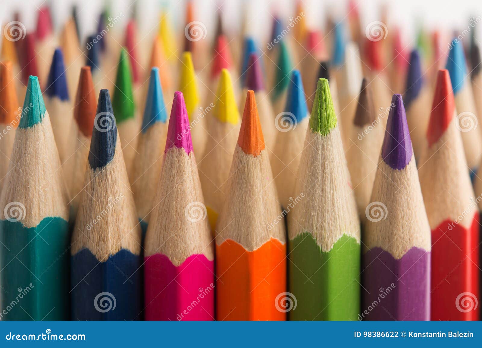 Assortment of Colored Drawing Pencils in a Variety of Colors Macro ...