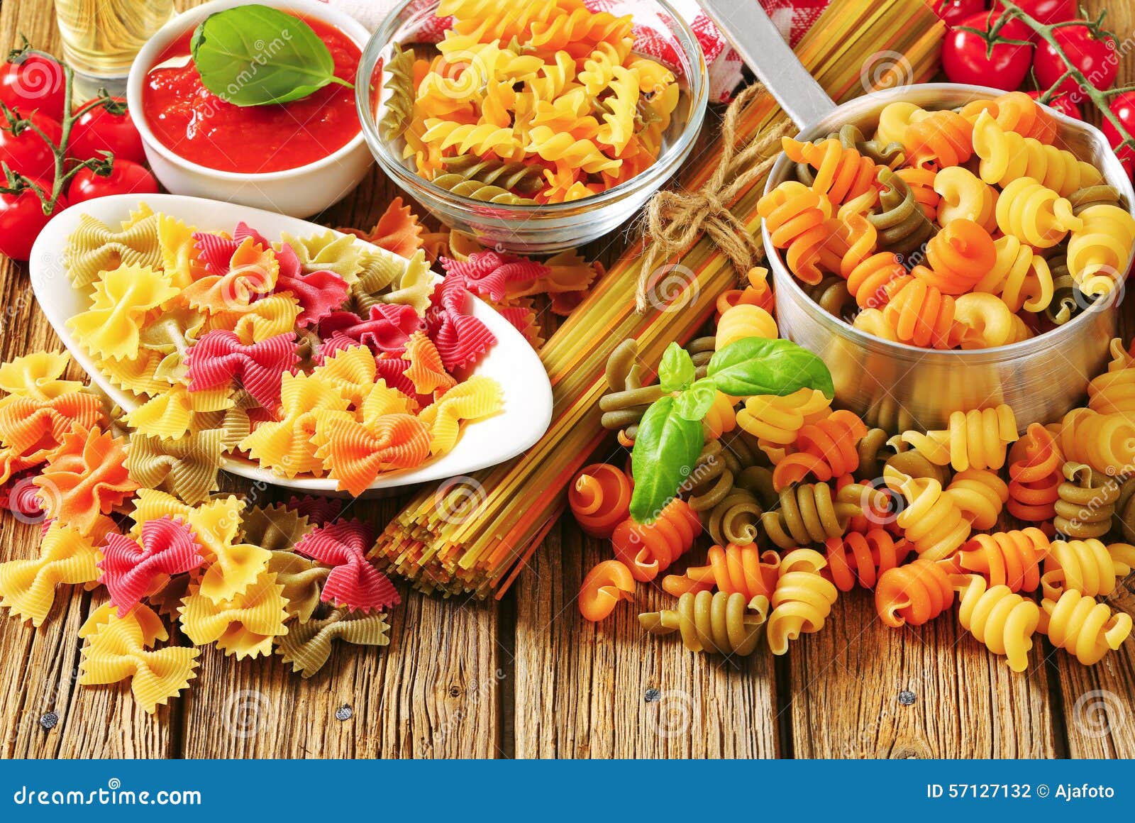 Assortment of Colored Pasta Stock Photo - Image of pasta, tomato: 57127132
