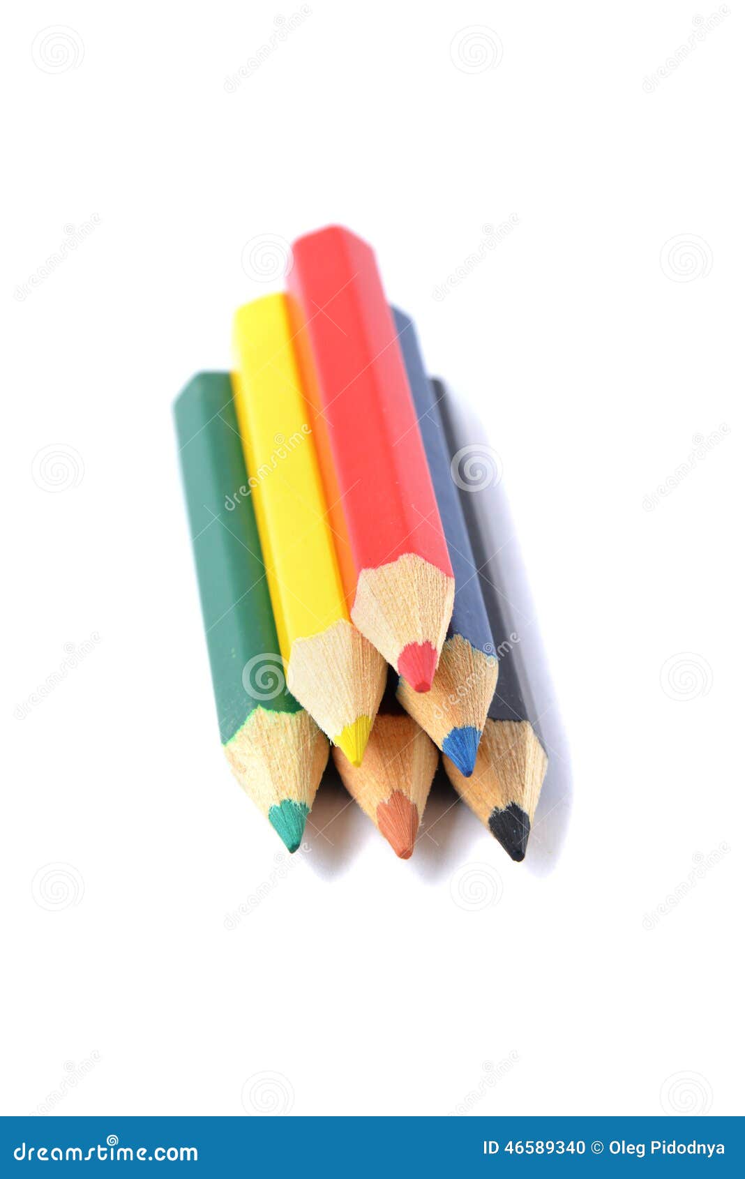 Assortment of Colored Pencils Over White Stock Photo - Image of ...