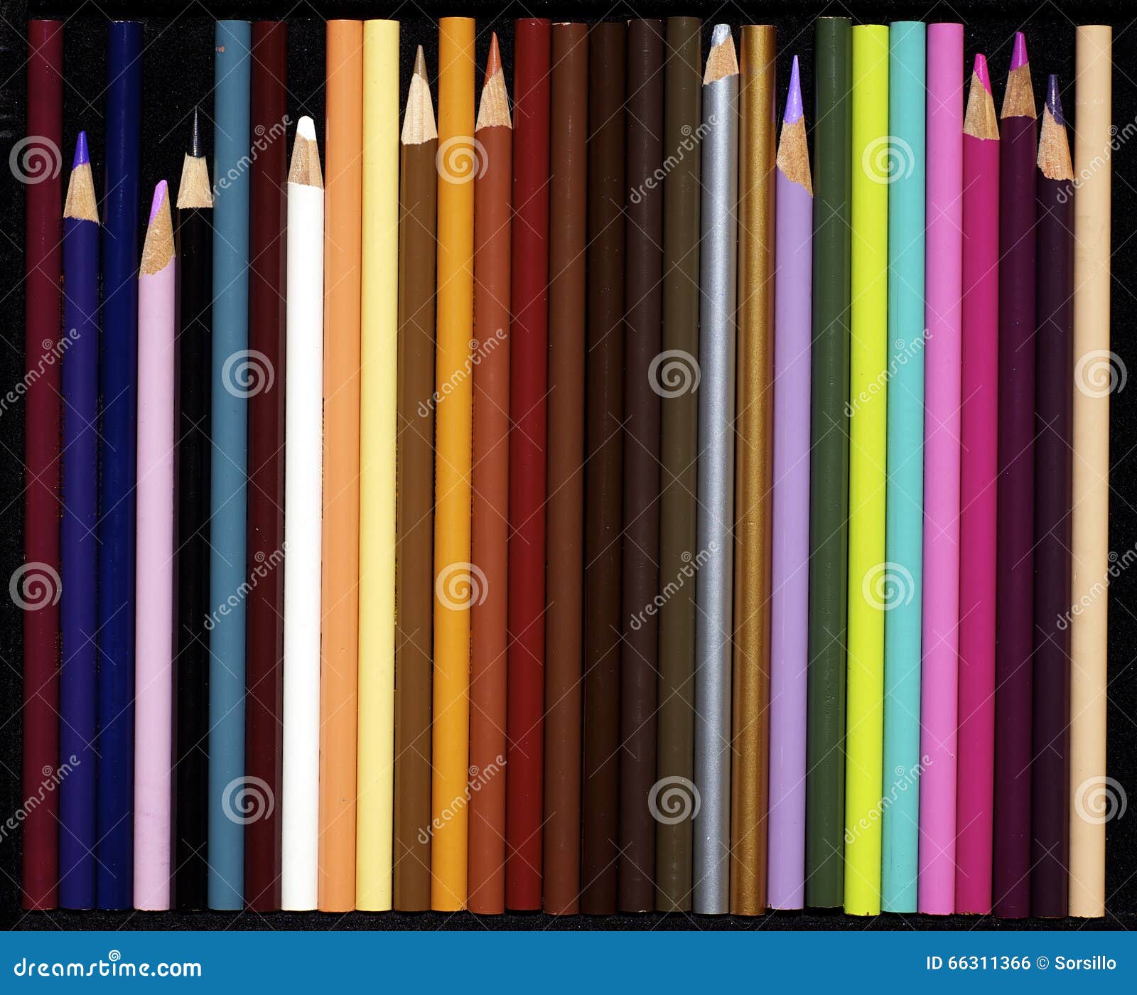 Assortment of Colored Pencils Stock Photo - Image of supplies, pink ...