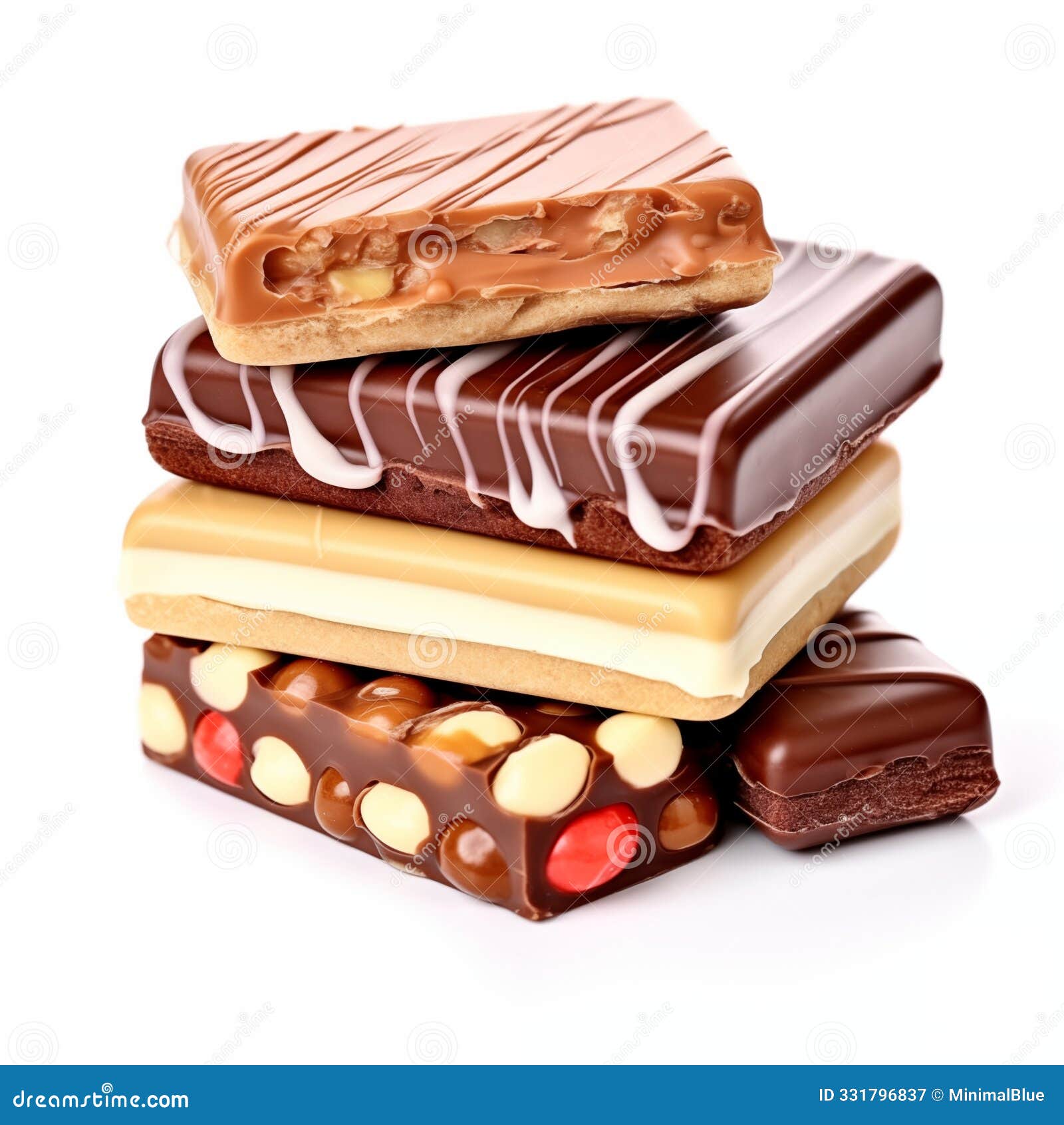 Assortment of Colorful Chocolate Bars with Different Flavors and Nuts Stock Illustration ...