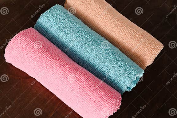 Assortment of Colorful Microfiber Cloths Used for Cleaning Scratch ...