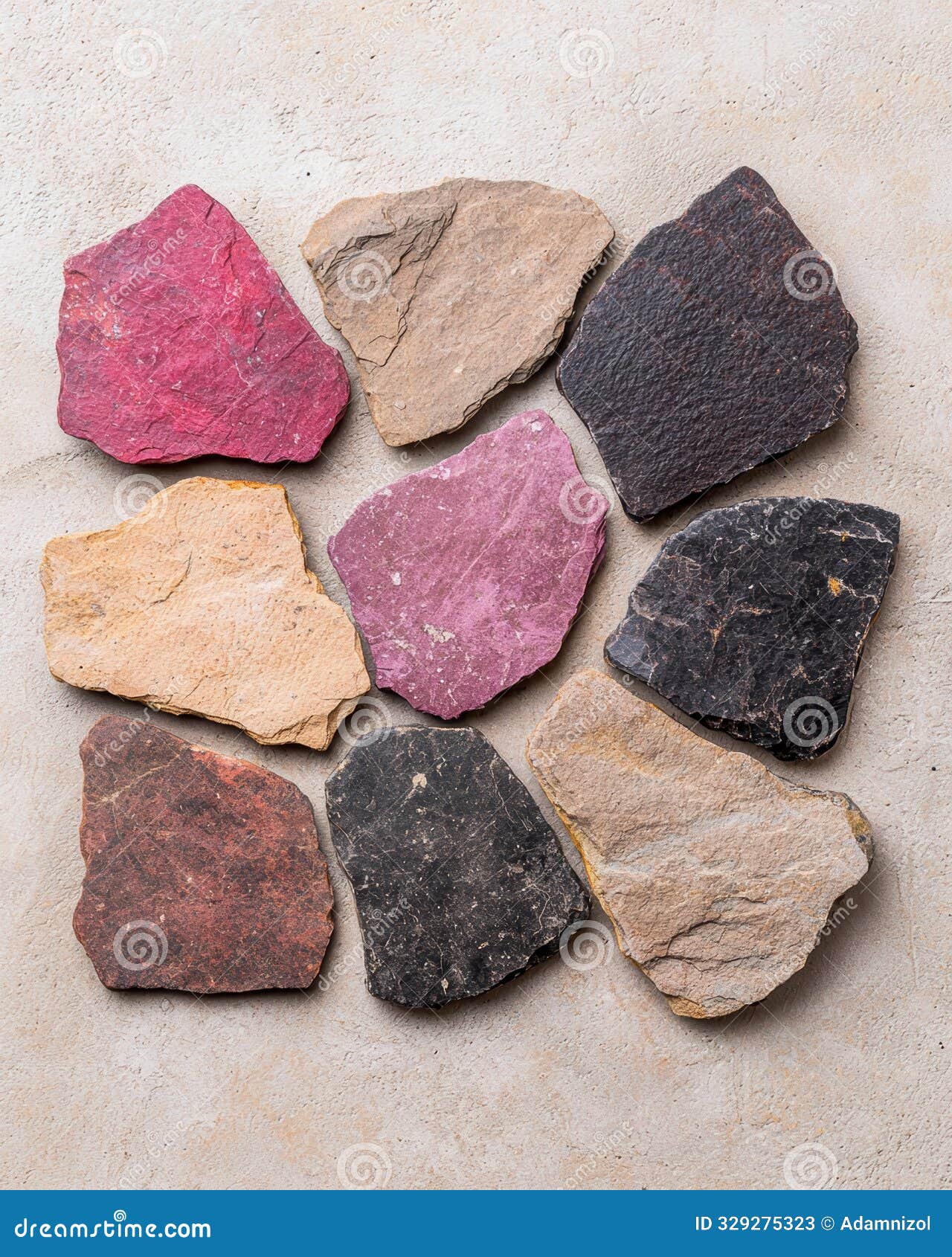 Assortment of Colorful Natural Stones Stock Illustration - Illustration ...