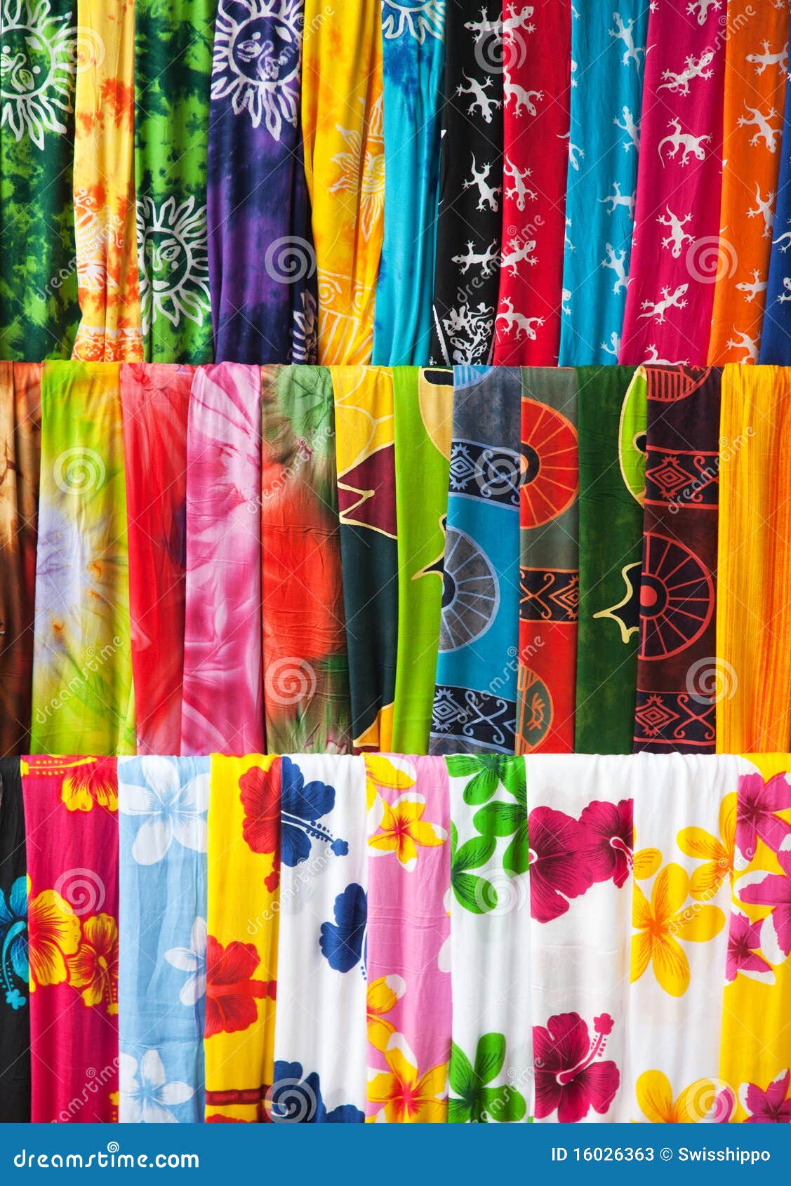 Assortment of Colorful Sarongs Stock Image - Image of balinese, colored ...