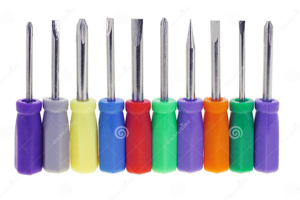 Assortment of Colorful Screwdrivers Stock Photo - Image of solated ...