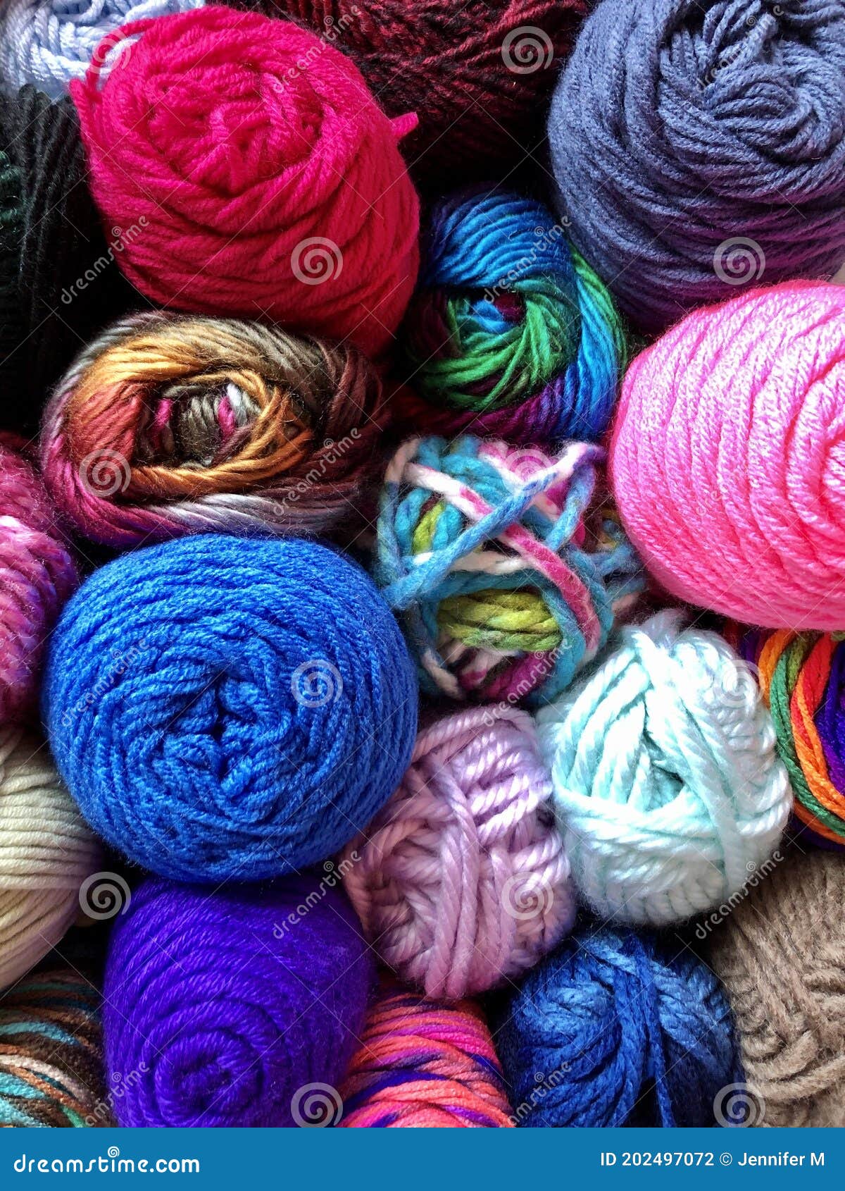 Full Frame of Assorted Colorful Yarns Stock Photo - Image of yarn ...