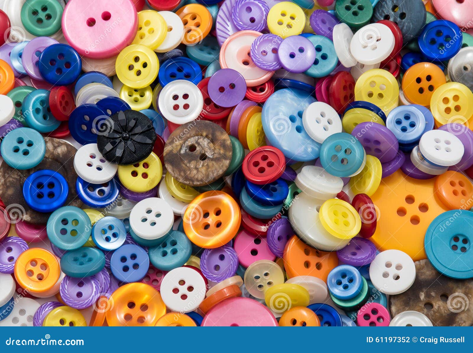 Assortment of Coloured Buttons Background Stock Photo - Image of shirt ...