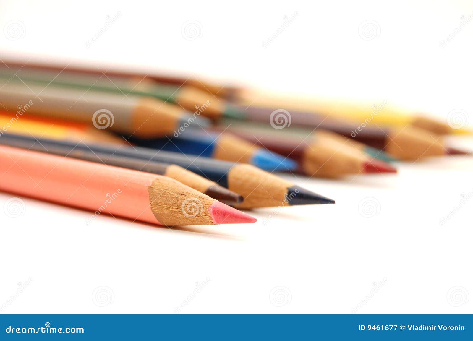 Assortment of Coloured Pencils on White Background Stock Image - Image ...