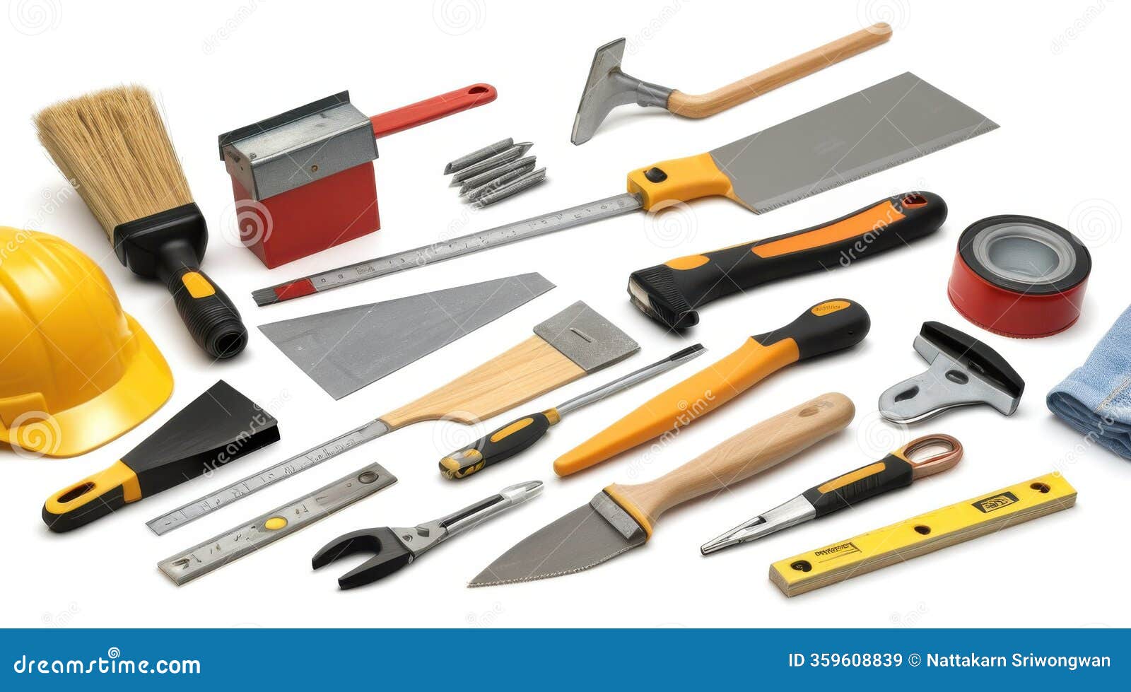 Construction Tools and Equipment on White Background Stock Image ...